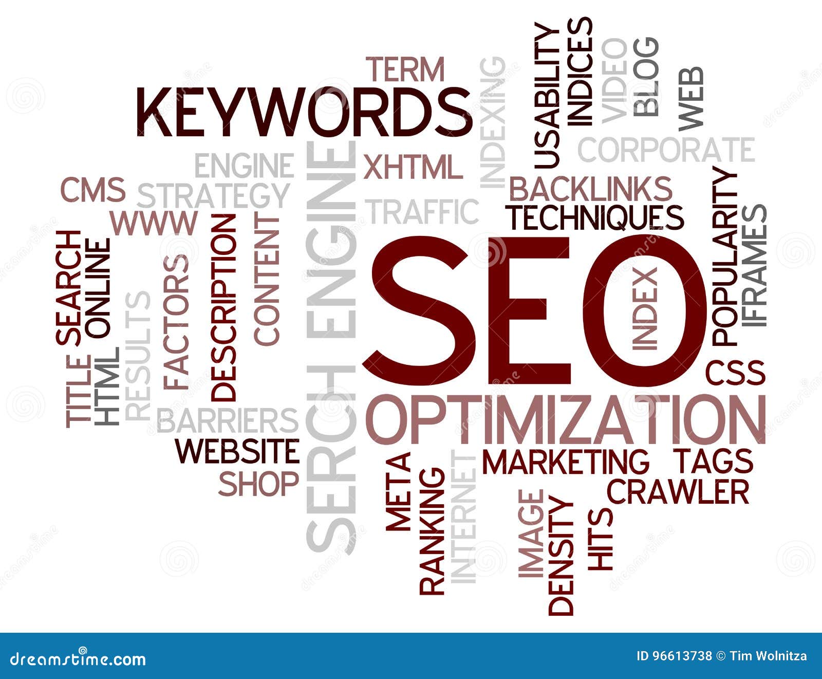 SEO Concept Word Cloud stock de ilustración. Ilustración de website ...