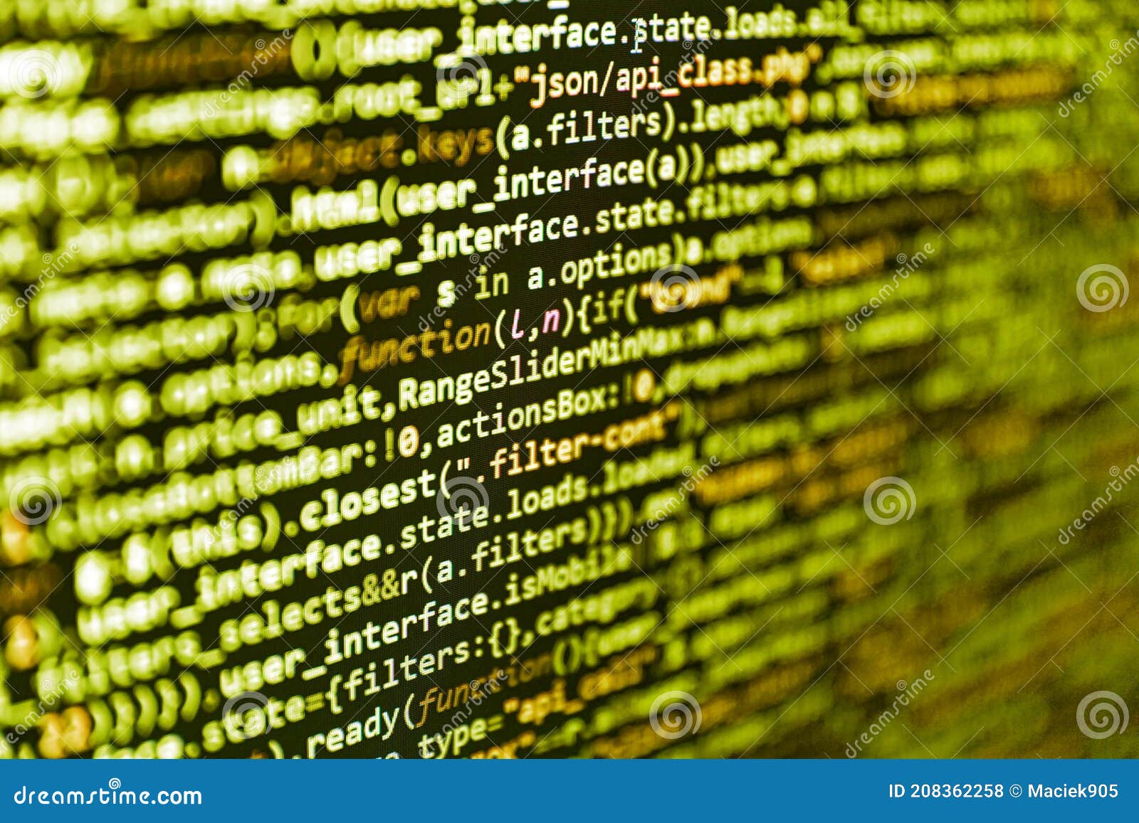 SEO Concepts for Better SERP. Developer Working on Source Codes on Computer at Office Stock ...