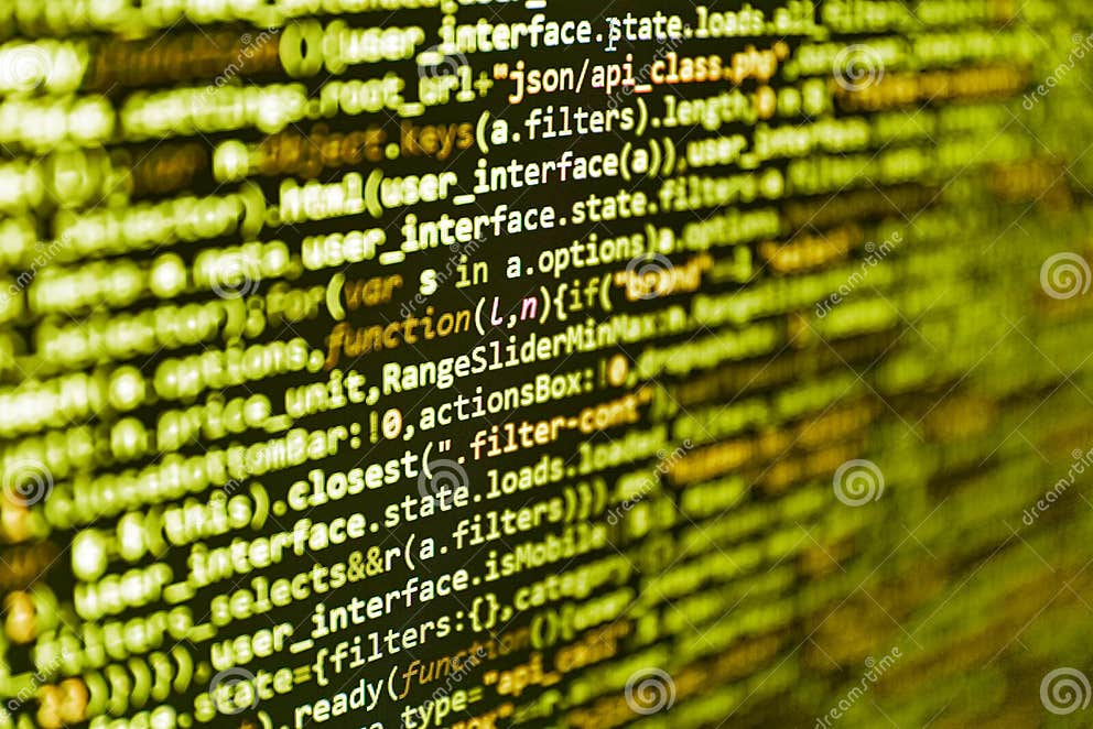 SEO Concepts for Better SERP. Developer Working on Source Codes on Computer at Office Stock ...