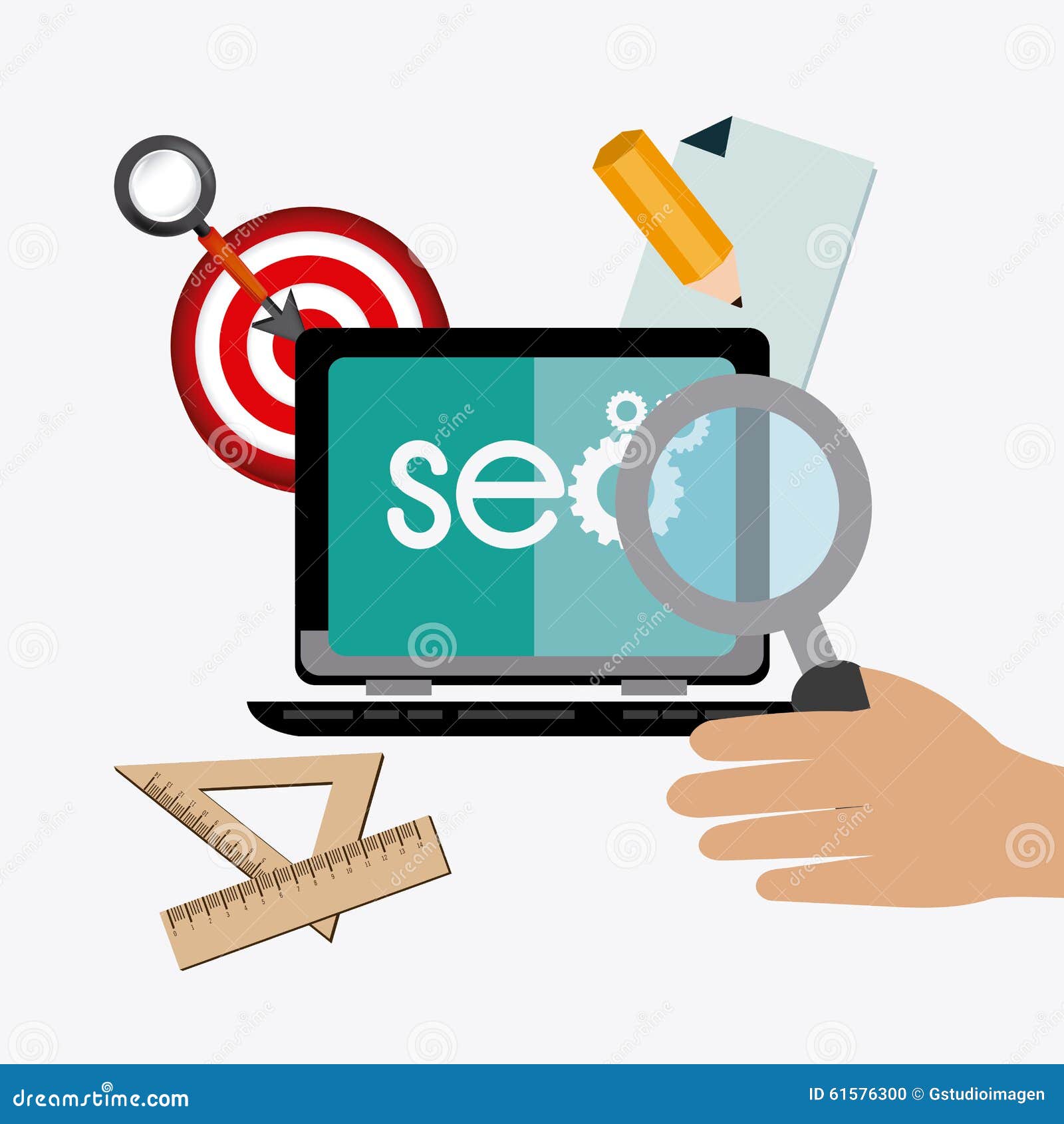 SEO design. stock vector. Illustration of multimedia - 61576300
