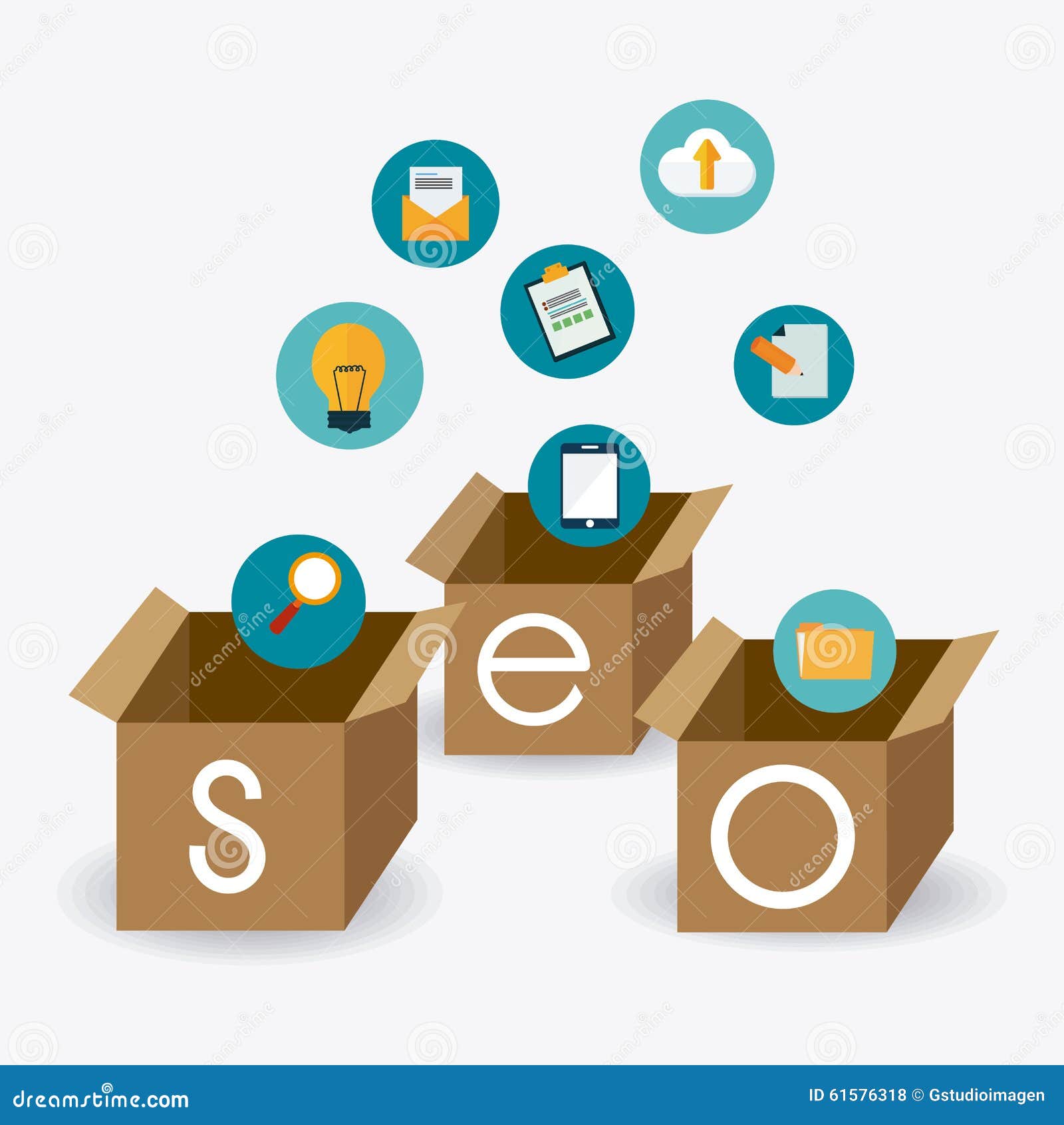 SEO design. stock vector. Illustration of data, server - 61576318