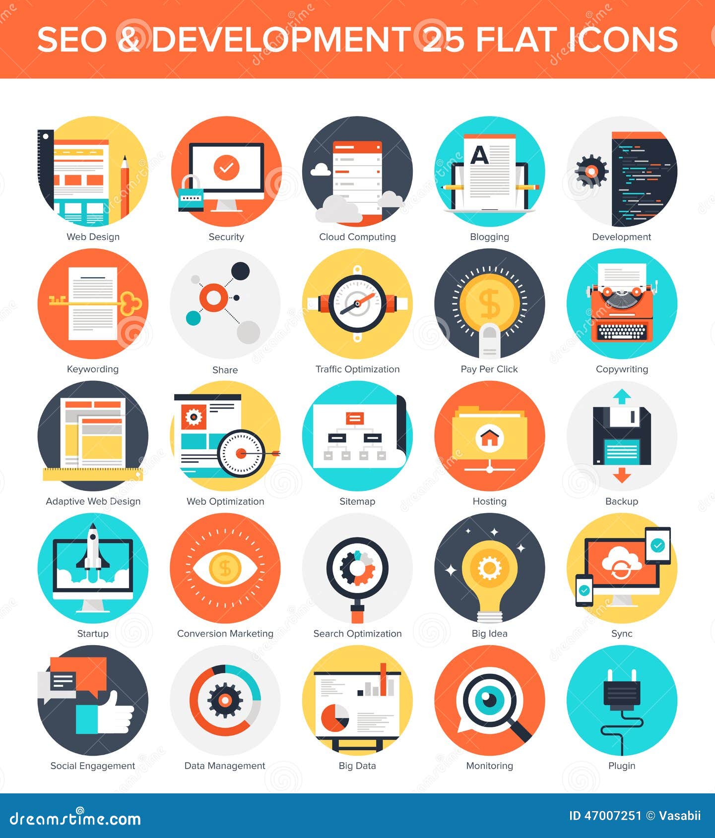 SEO and Development stock vector. Illustration of media - 47007251