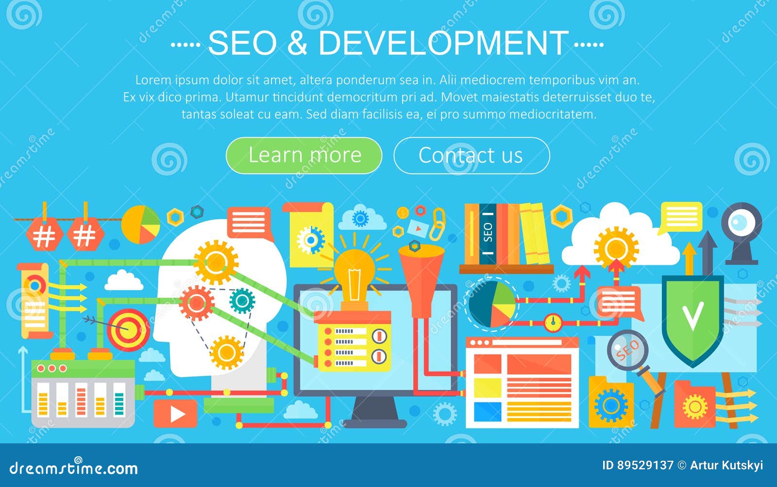 SEO and Development Concept Design Infographics Template Design, Web ...