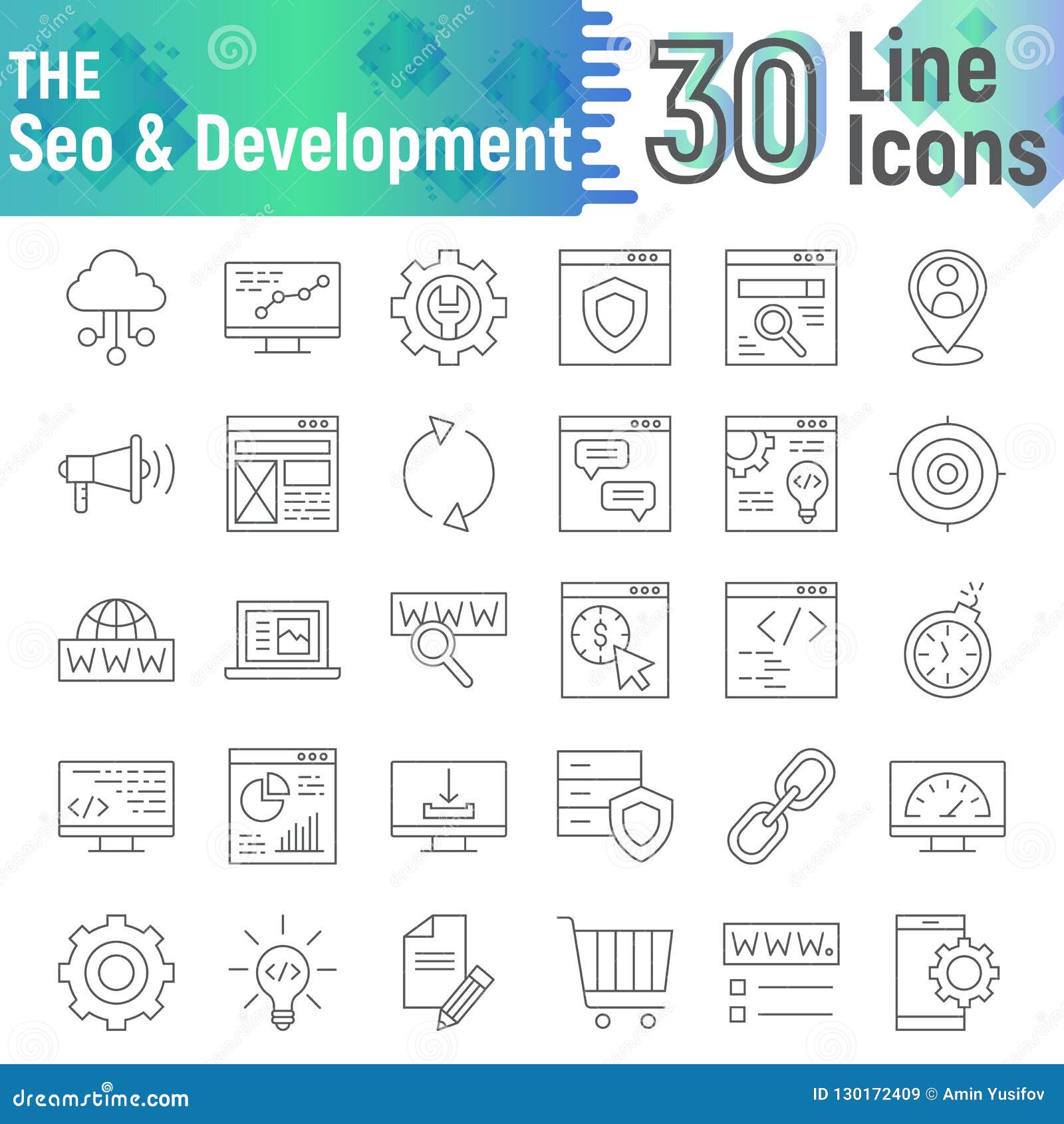 SEO And Development Thin Line Icon Set, Optimization Symbols Collection ... SEO And Development Thin Line Icon Set, Optimization Symbols Collection ...