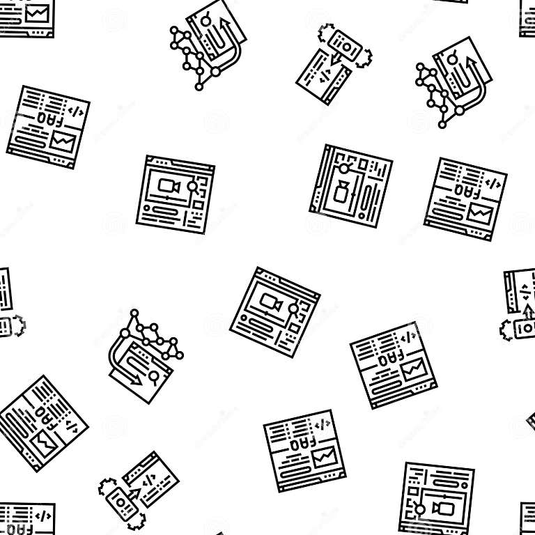 Seo Digital Optimization Strategy Seamless Pattern Vector Stock ...