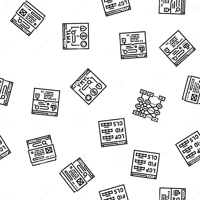 Seo Digital Optimization Strategy Seamless Pattern Vector Stock ...