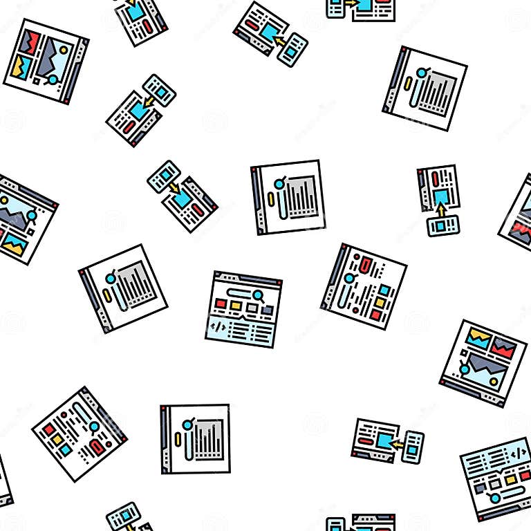 Seo Digital Optimization Strategy Seamless Pattern Vector Stock ...