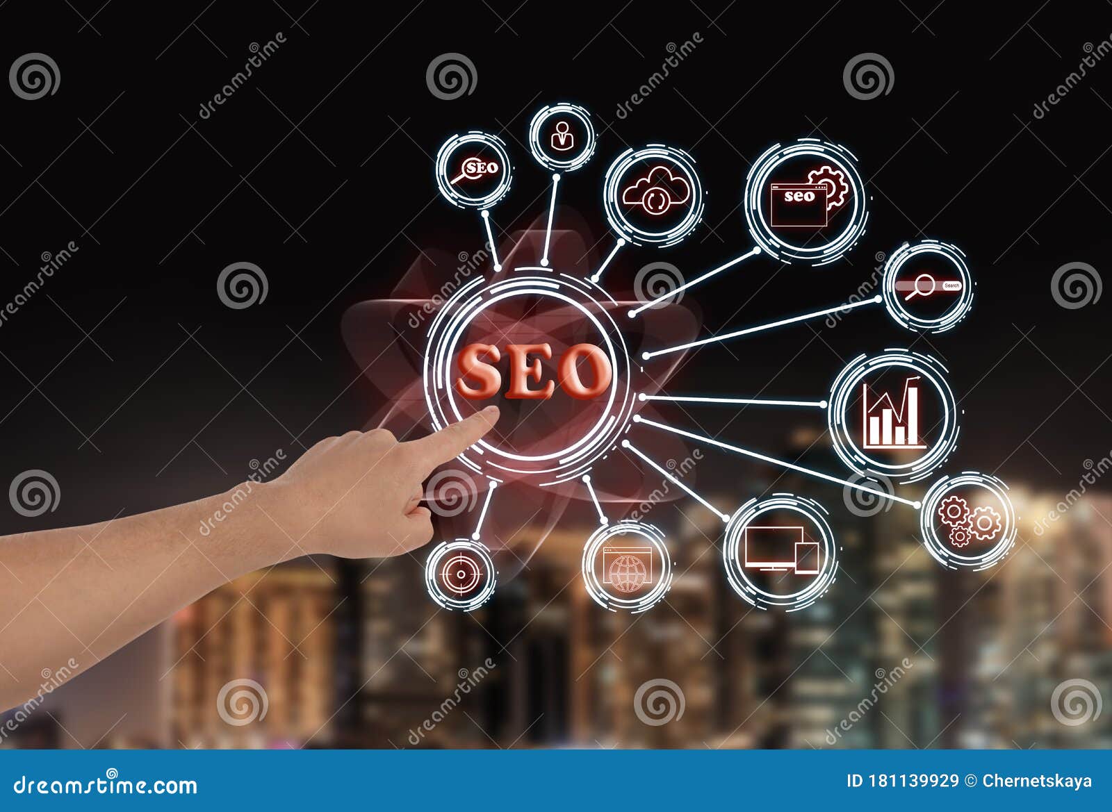 SEO Directions with Icons of Keyword Research, Customization and Others ...