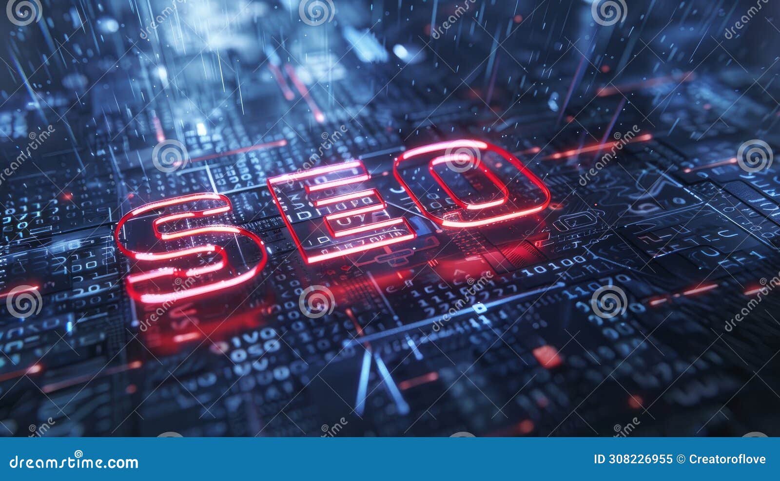 SEO Font on Futuristic Technology Background Stock Illustration ...