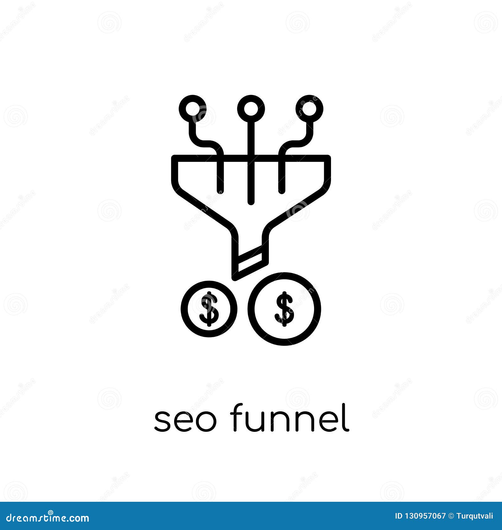Seo Funnel Icon. Trendy Modern Flat Linear Vector Seo Funnel Icon on ...