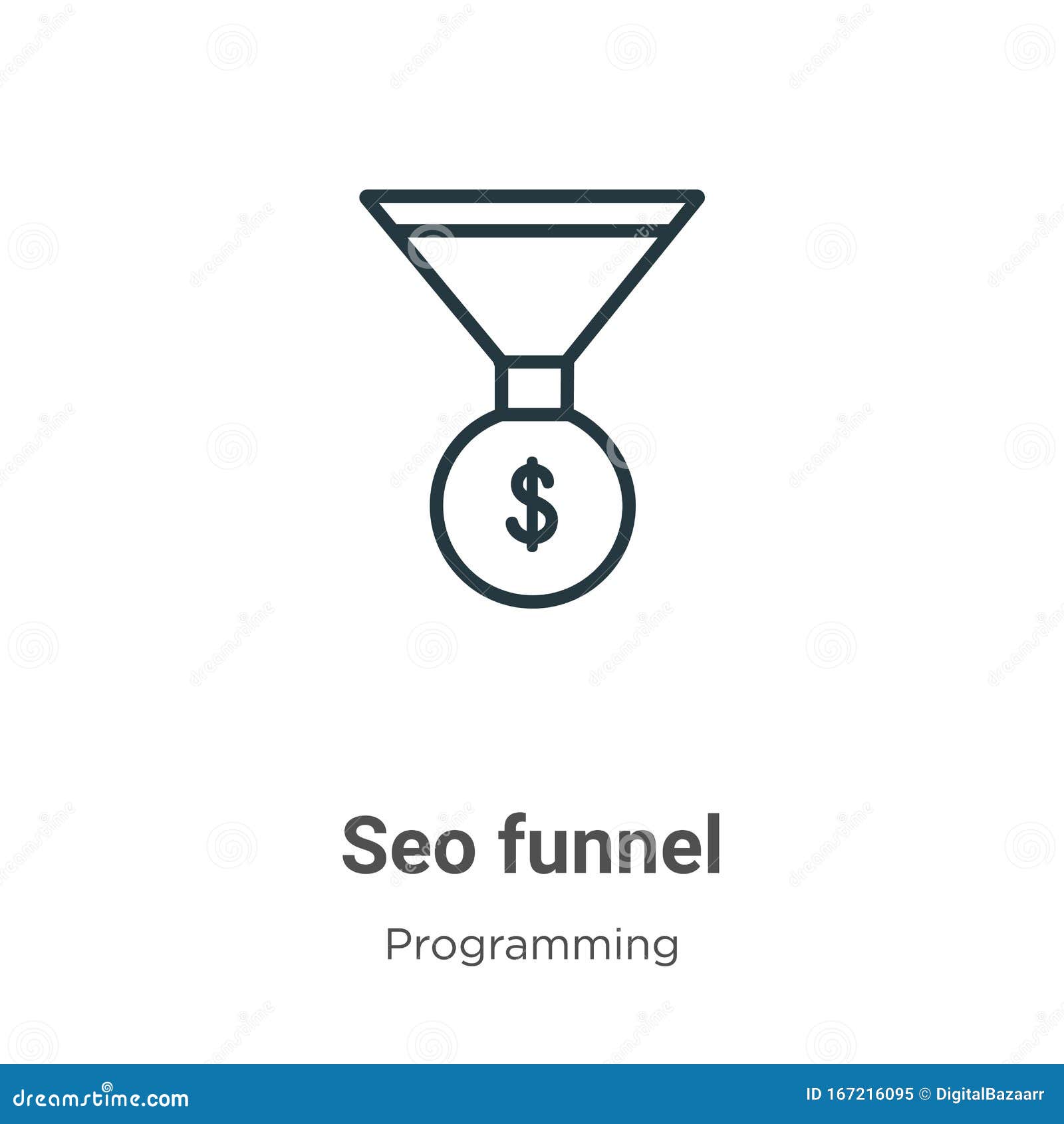 Seo Funnel Outline Vector Icon. Thin Line Black Seo Funnel Icon, Flat ...