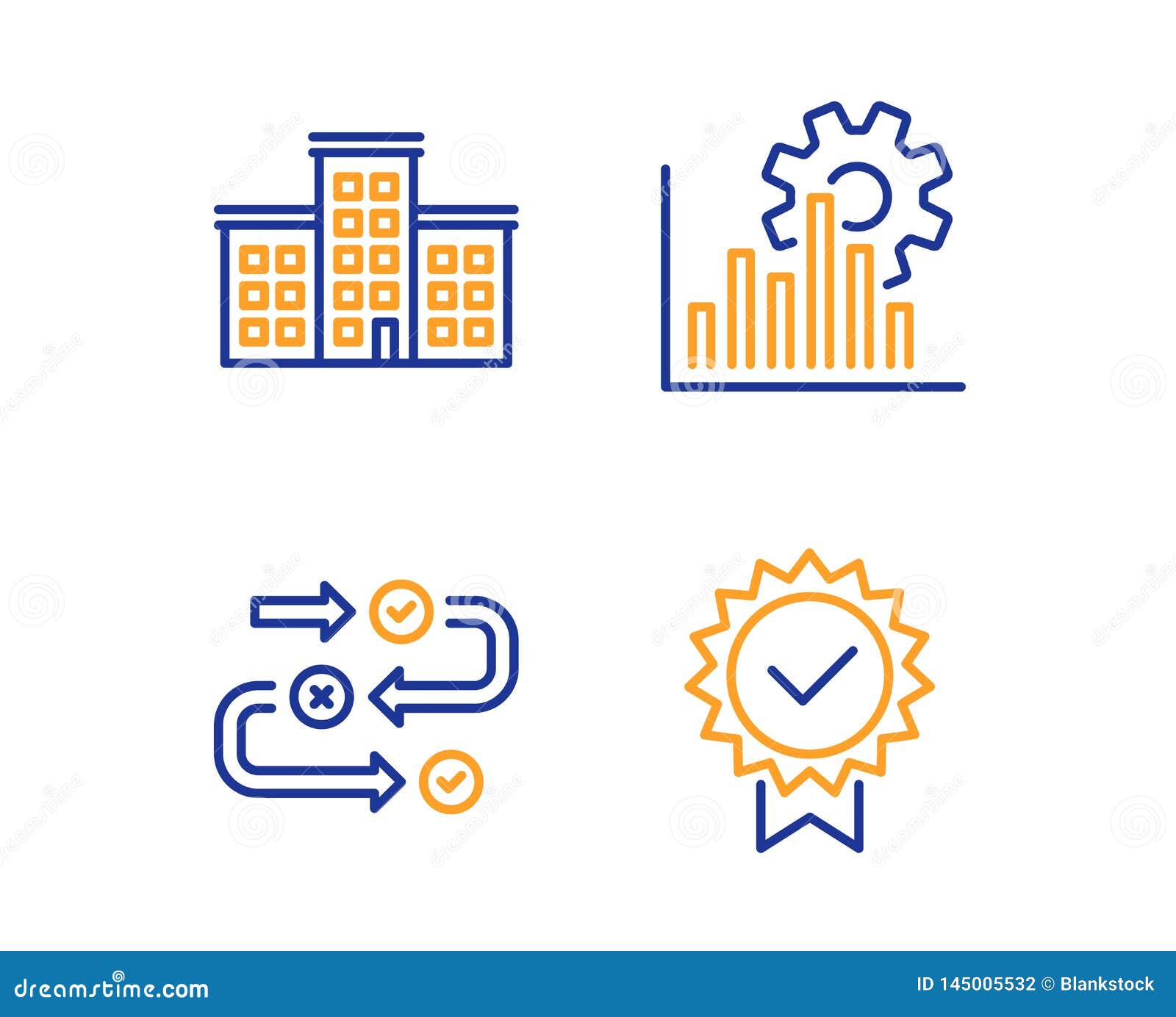 Seo Graph, Company and Survey Progress Icons Set. Certificate Sign ...