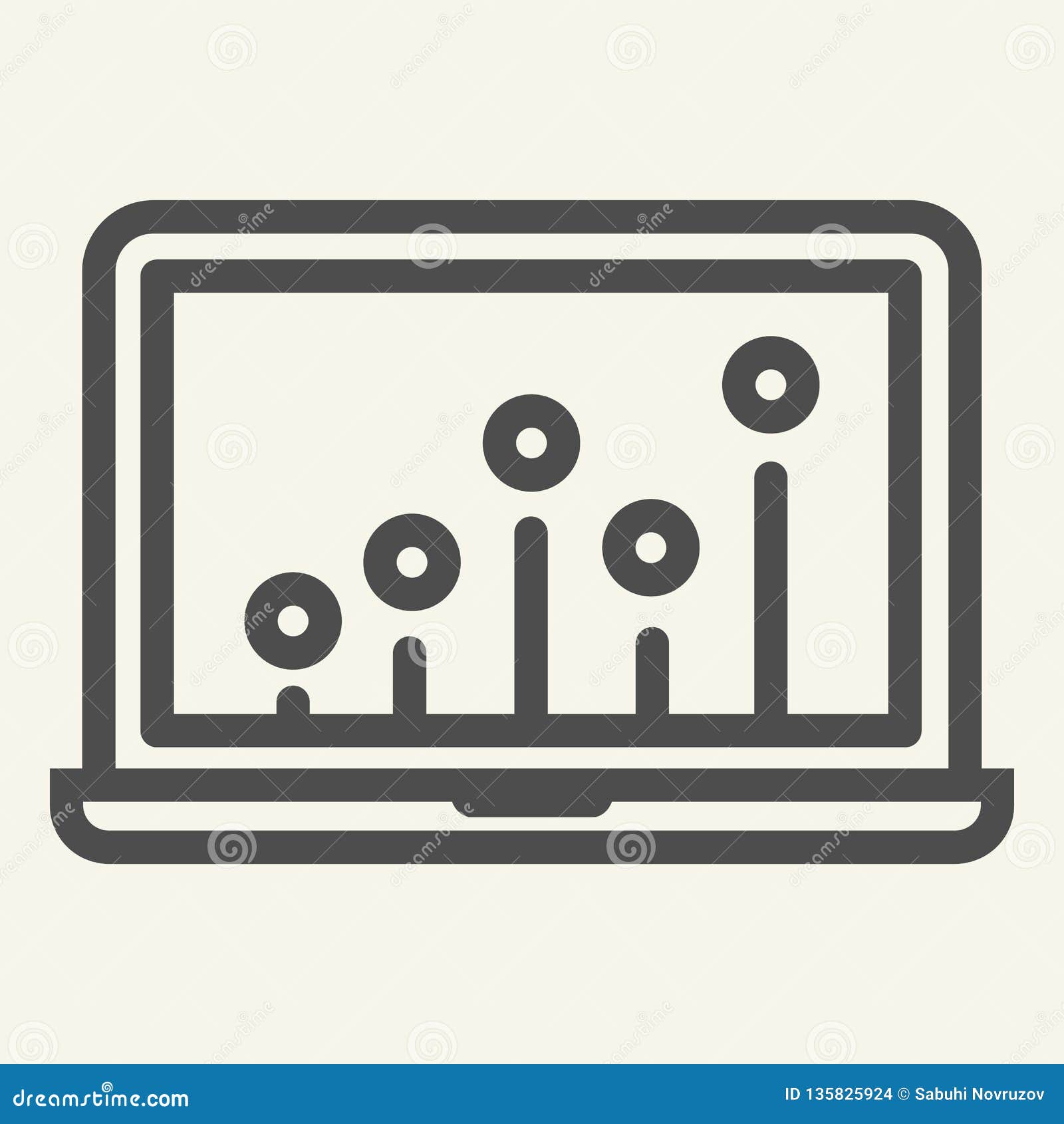 Diagramma On Laptop Icon. Trend Diagram Element Icon. Business ...