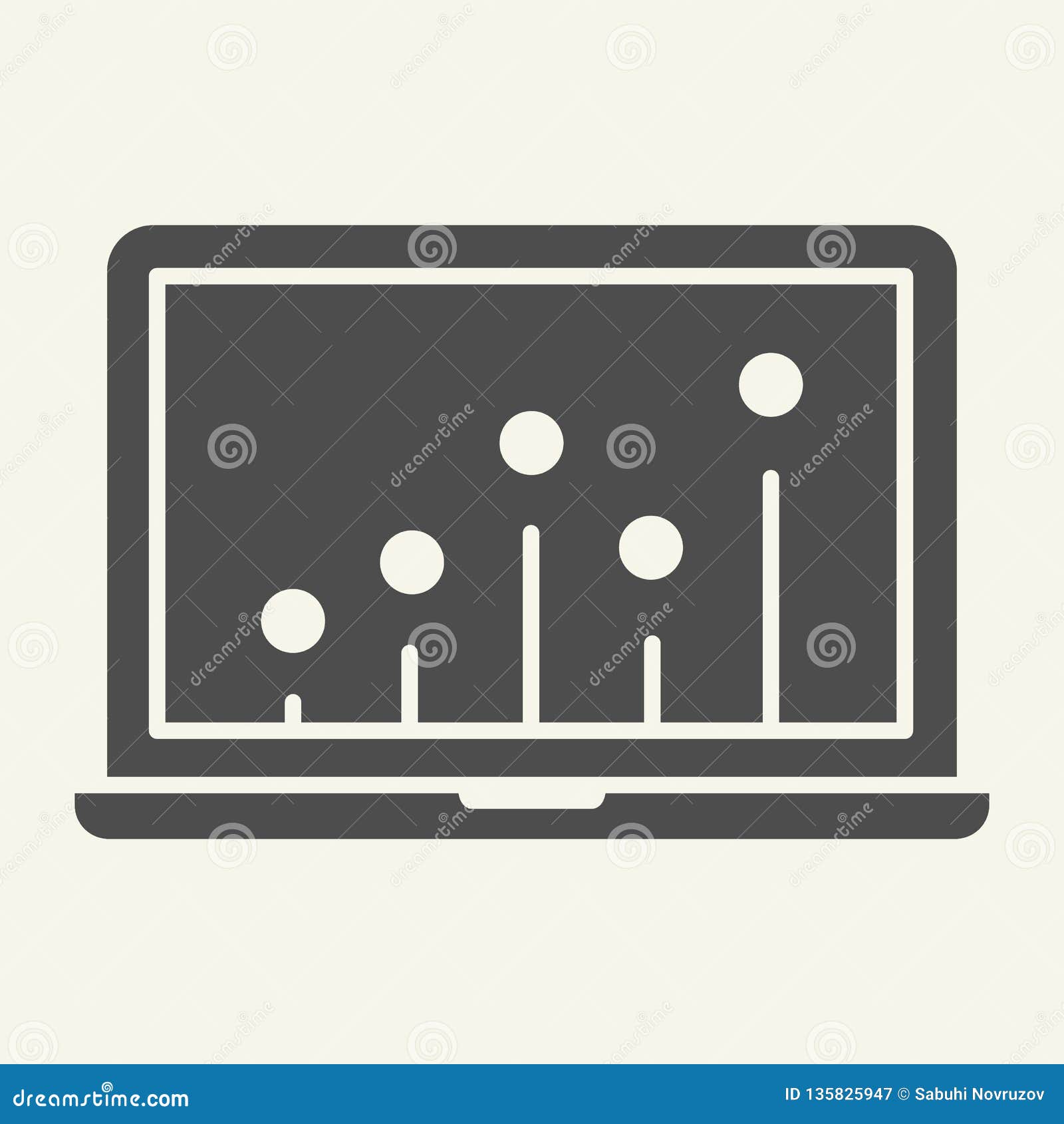 Diagramma On Laptop Icon. Trend Diagram Element Icon. Business ...
