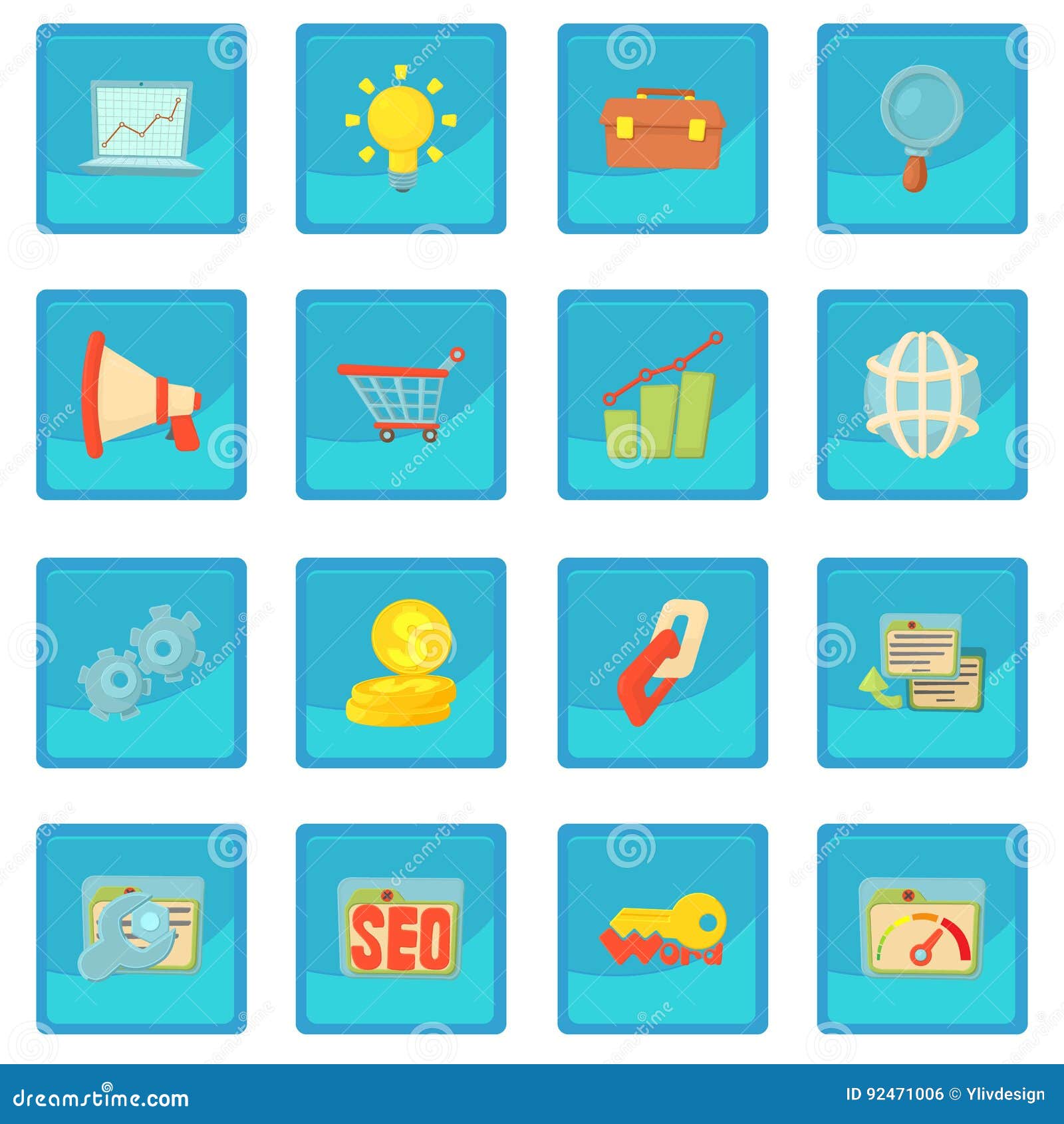 SEO icon blue app stock vector. Illustration of magnifier - 92471006