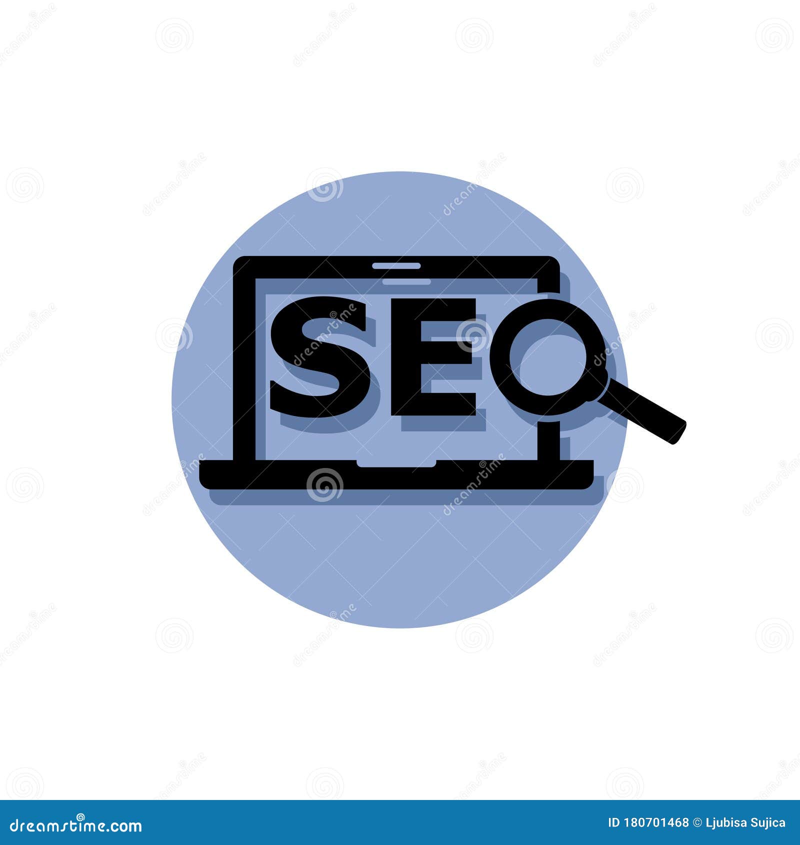 SEO Icon Isolated on White Background Stock Vector - Illustration of ...