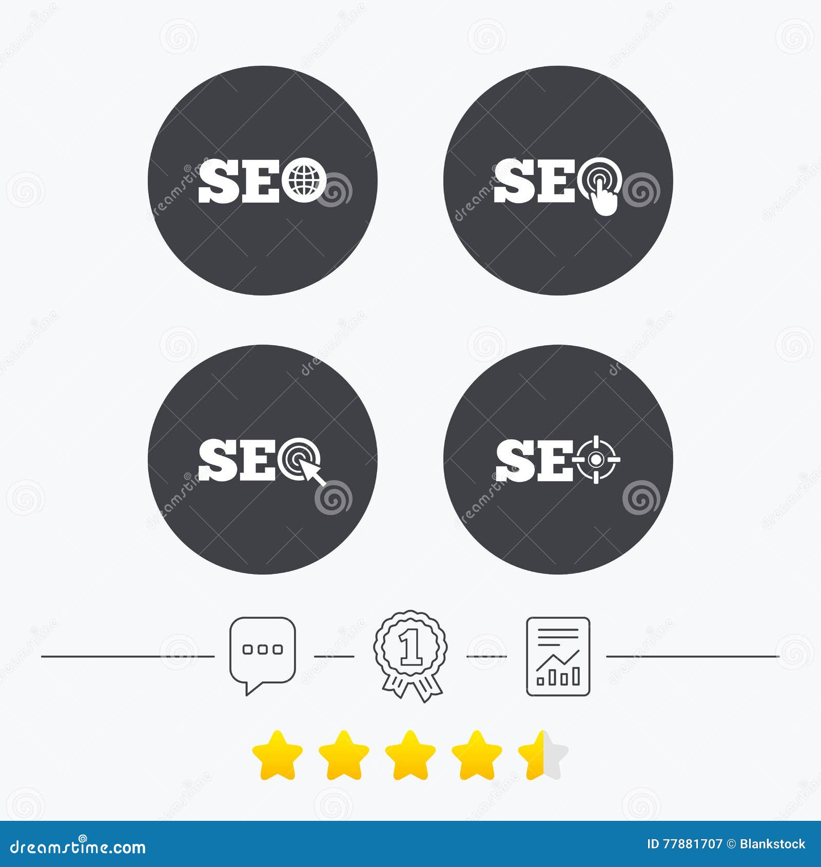 SEO Icons. Search Engine Optimization Symbols Stock Vector ...