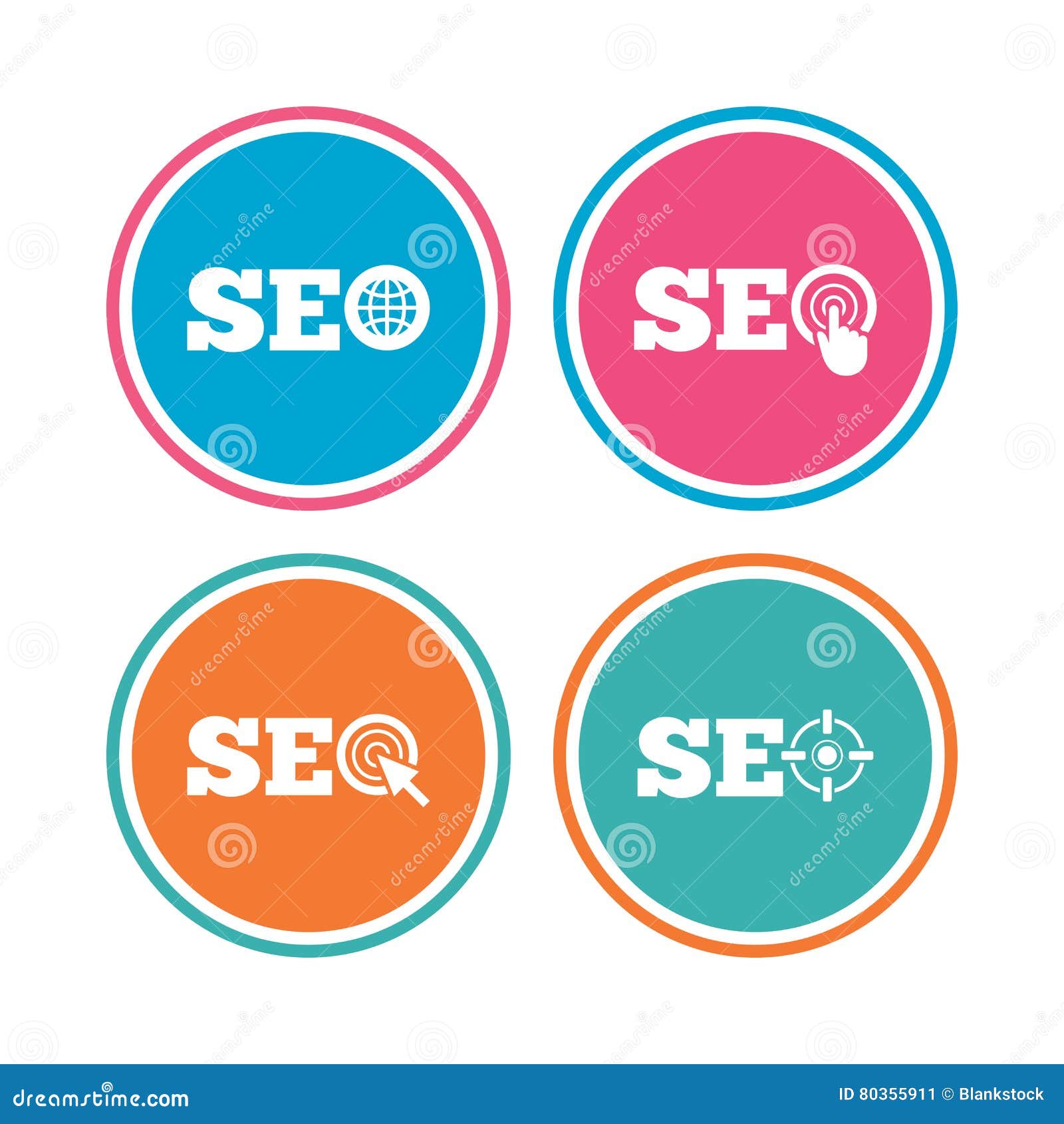 SEO Icons. Search Engine Optimization Symbols Stock Vector ...