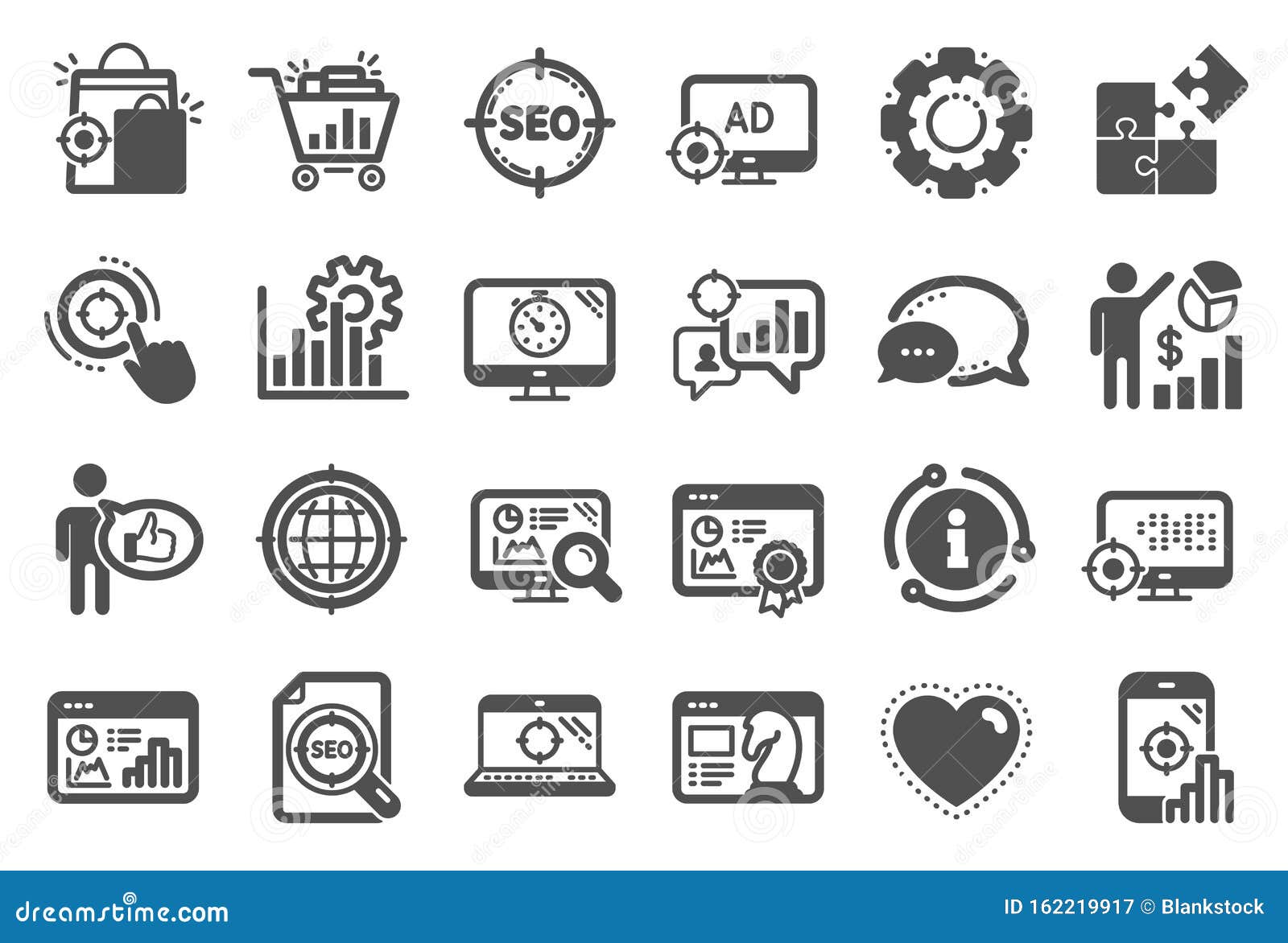 Seo Icons. Set of Increase Sales, Business Strategy and Website ...