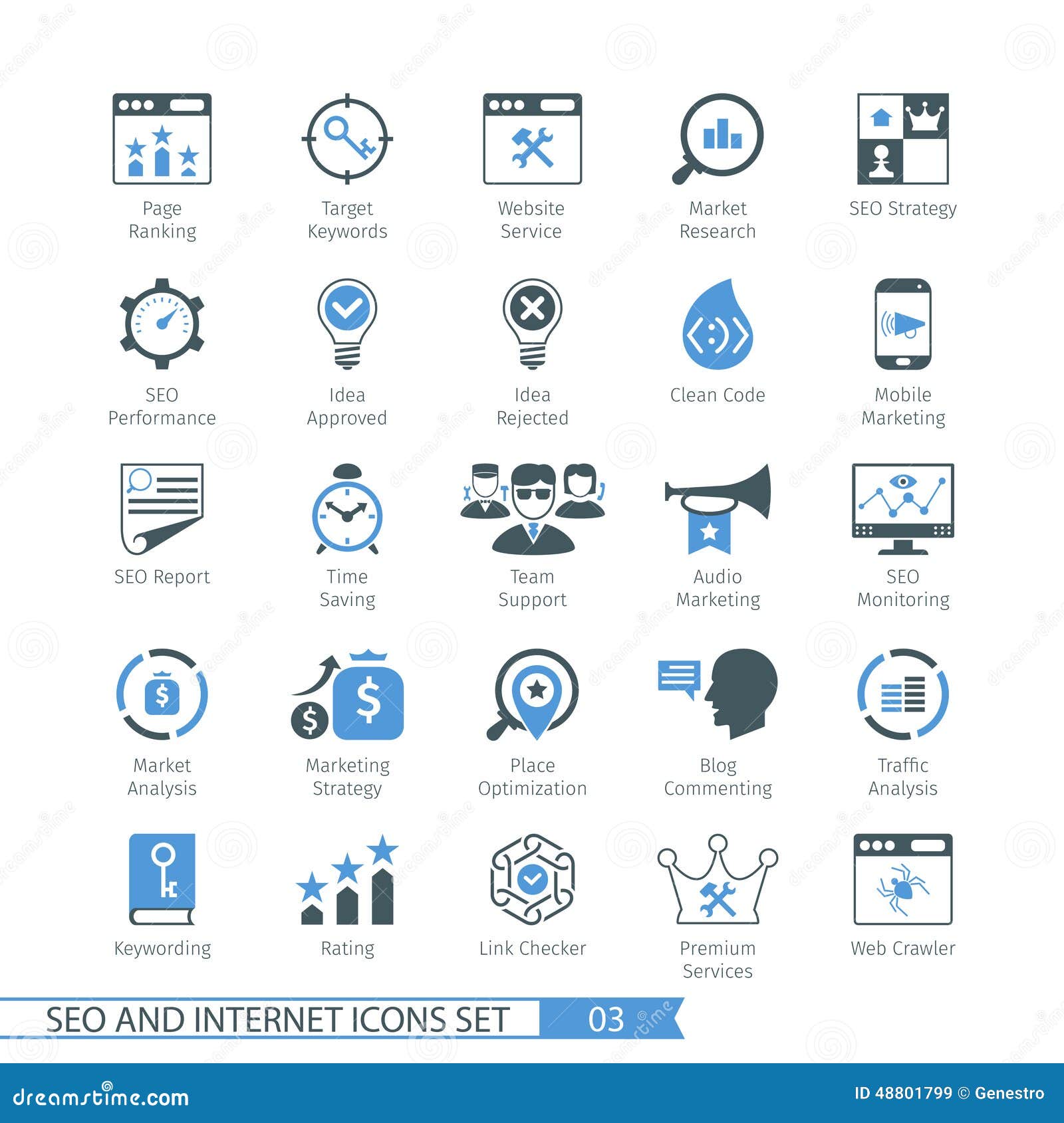 SEO icons set 03 stock vector. Illustration of abstract - 48801799