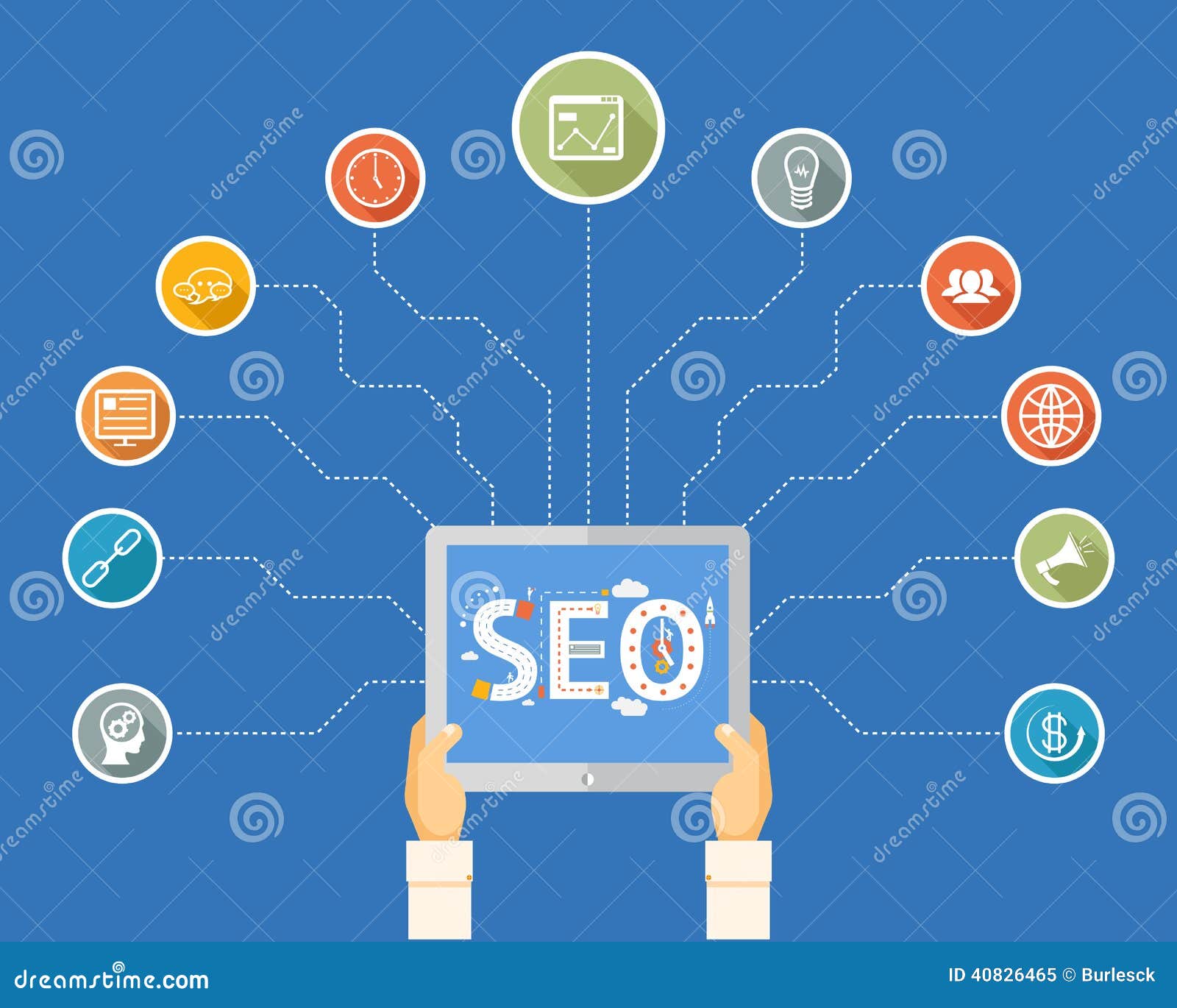 SEO infographic template stock vector. Illustration of interface - 40826465