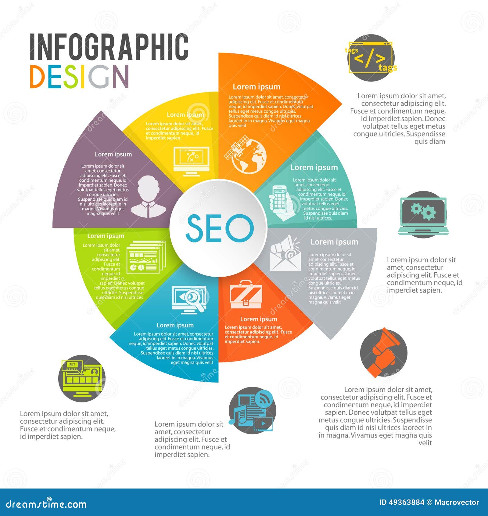 Seo Internet Marketing Infographics Illustration de Vecteur ...