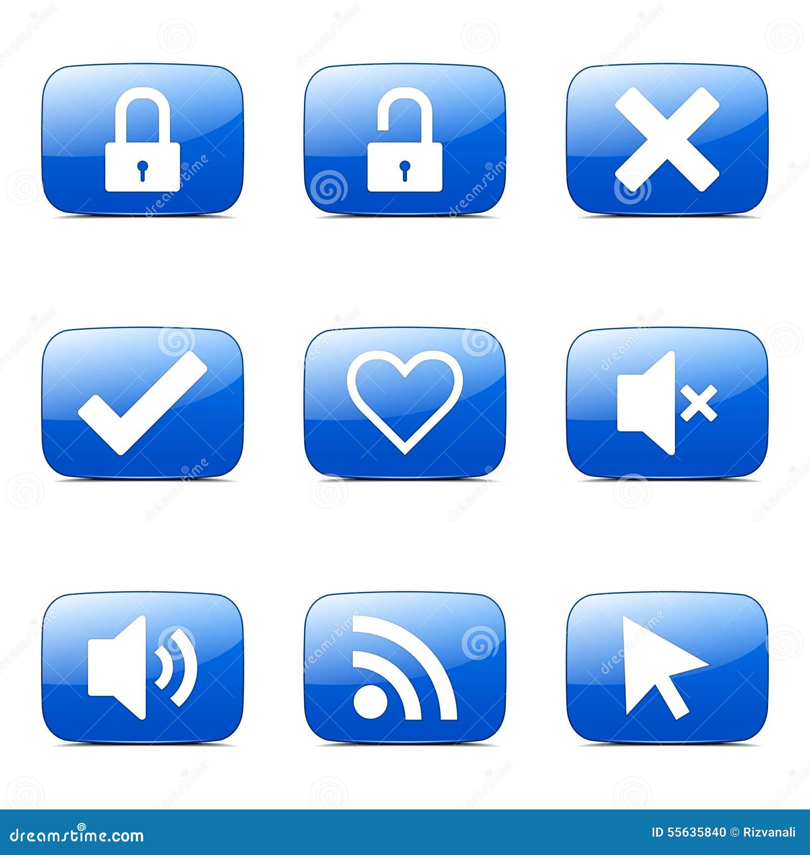 SEO Internet Sign Square Vector Blue Icon Set 4 Stock Vector ...