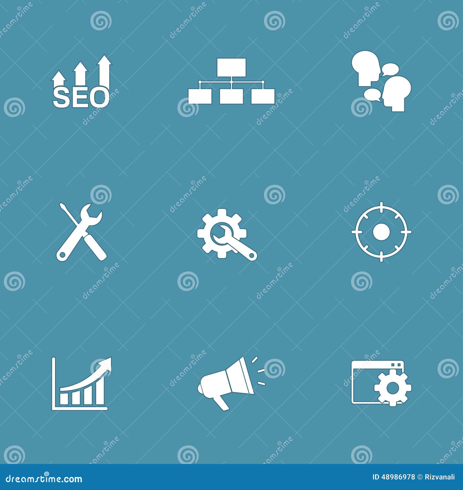 SEO Internet Sign Vector Icon Set 5 Stock Vector - Illustration of ...