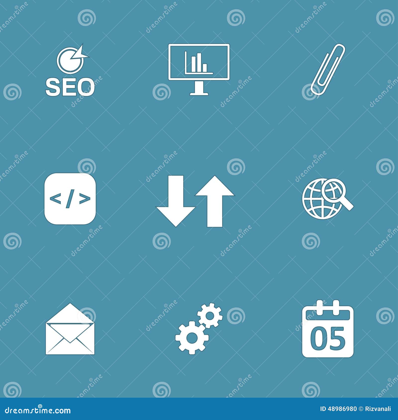 SEO Internet Sign Vector Icon Set 6 Stock Vector - Illustration of data ...