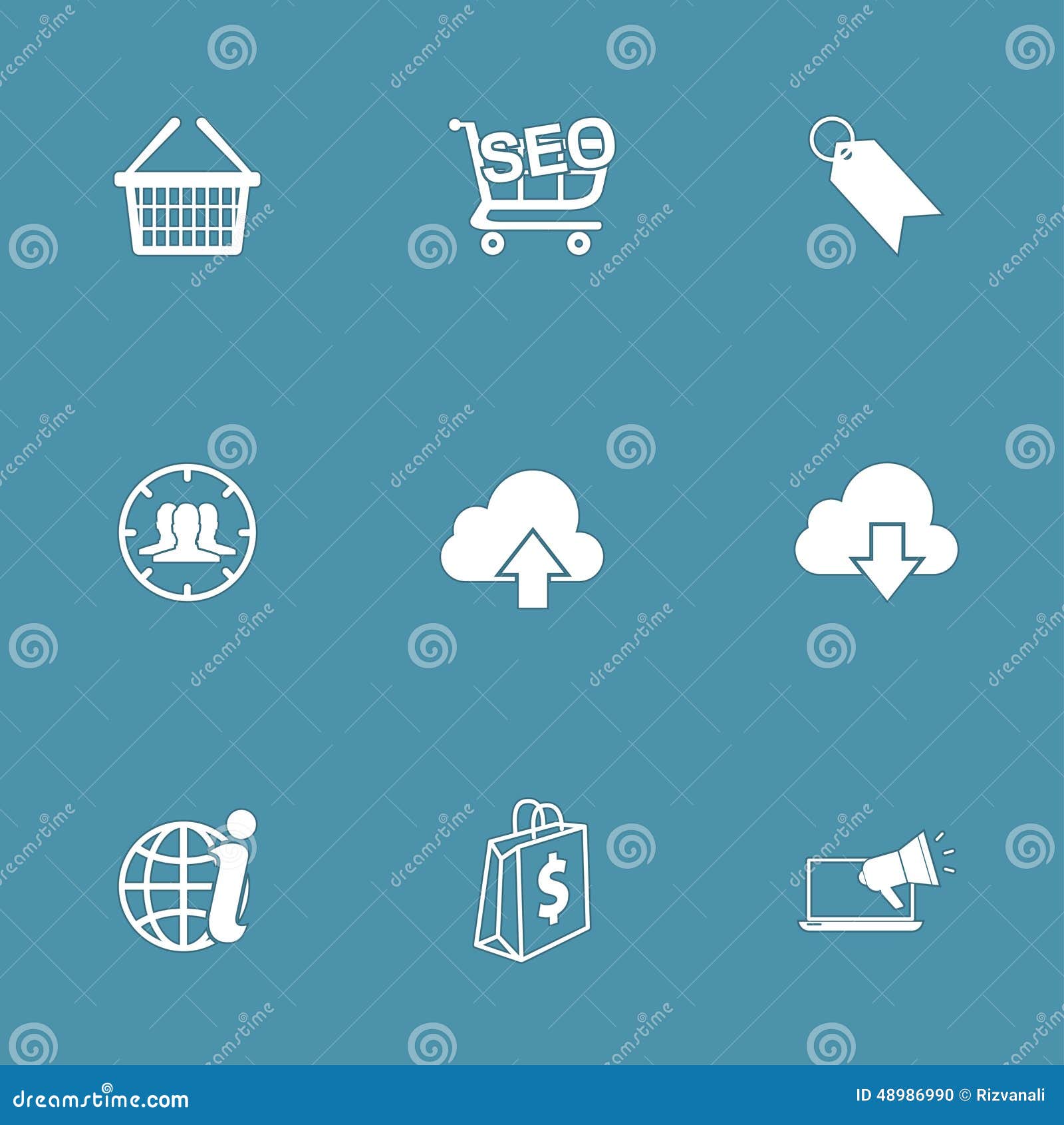 SEO Internet Sign Vector Icon Set 7 Stock Vector - Illustration of ...