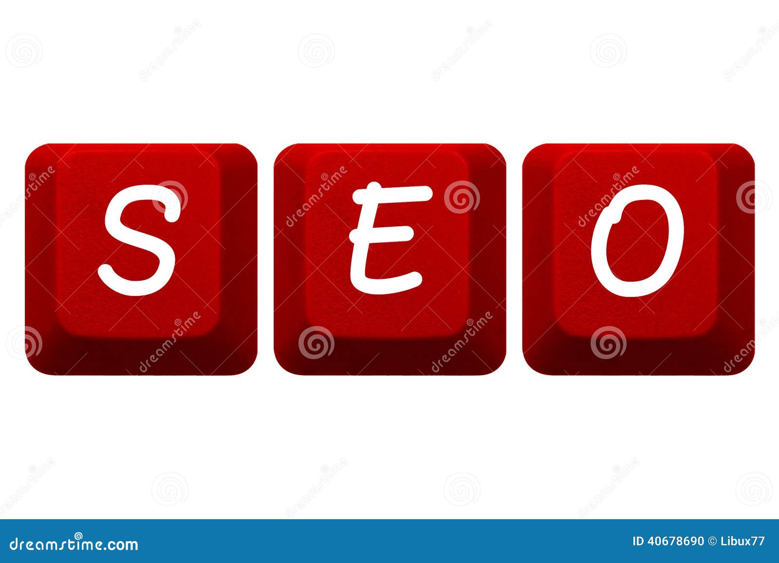 SEO Keys Keyboard Red Isolated Stock Photo - Image of macro, rank: 40678690