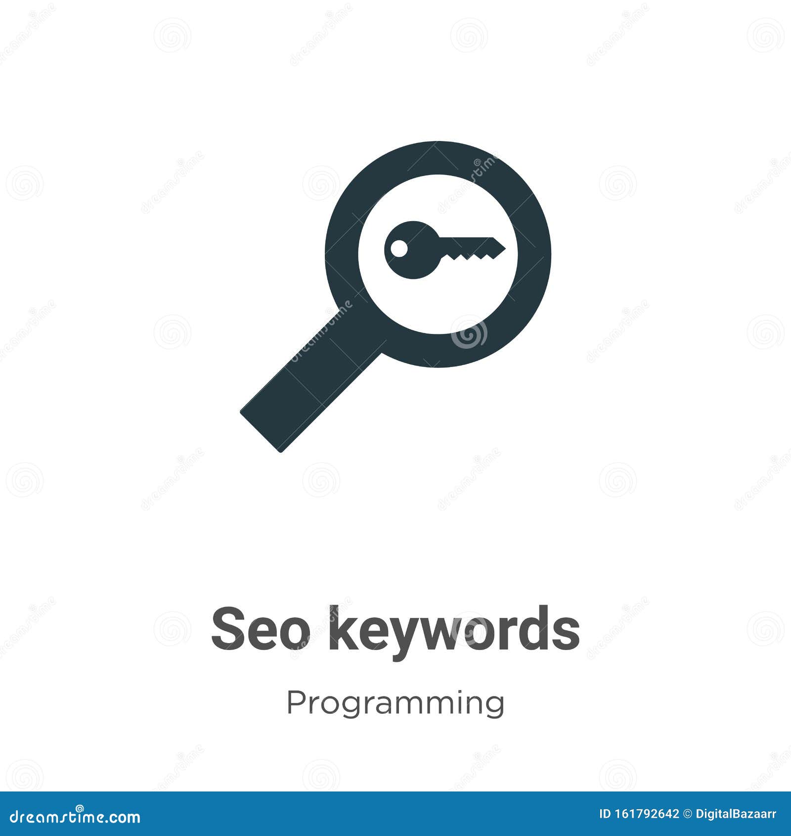 Seo Keywords Vector Icon on White Background. Flat Vector Seo Keywords ...