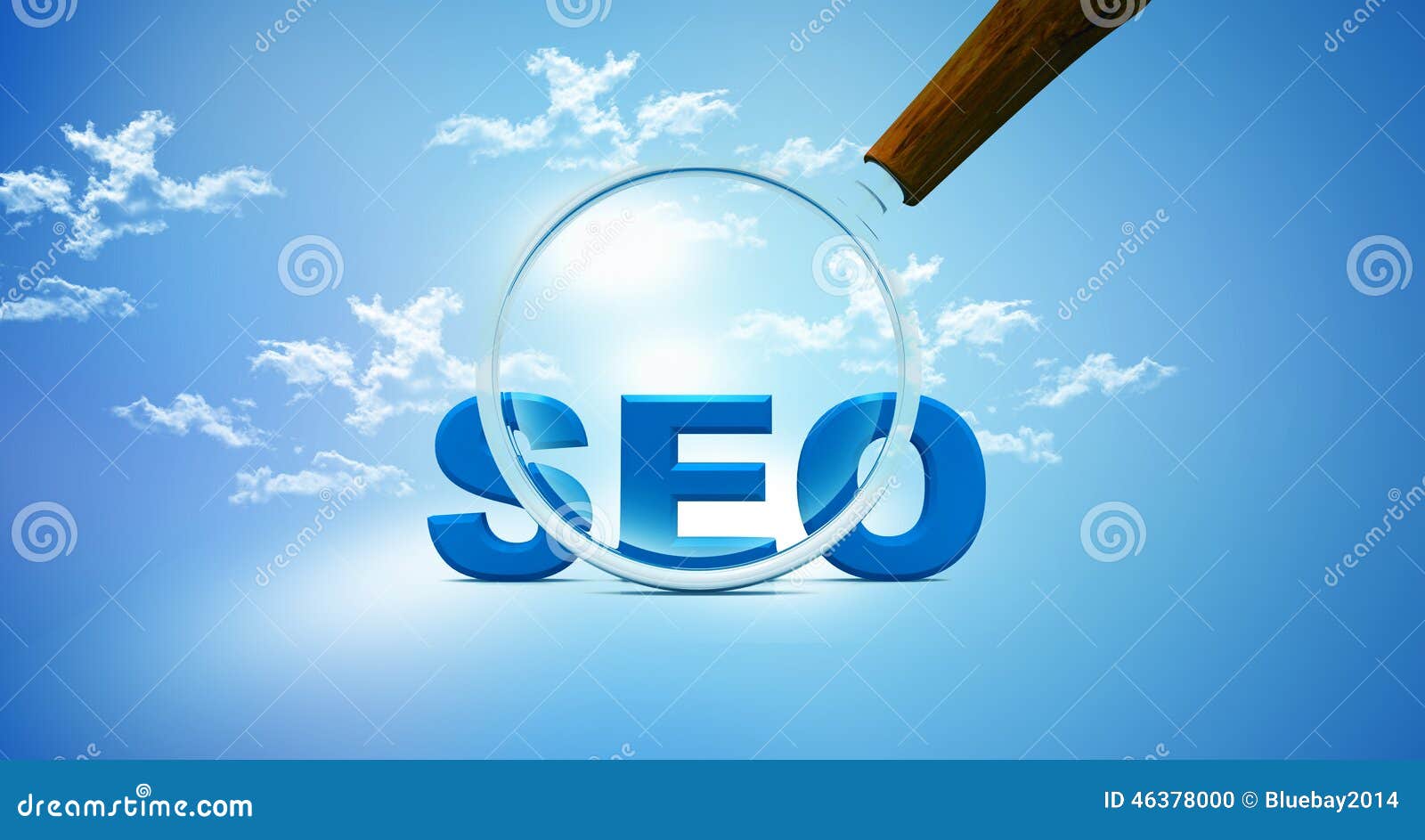 Seo and Magnifying Glass on Stock Illustration - Illustration of ...