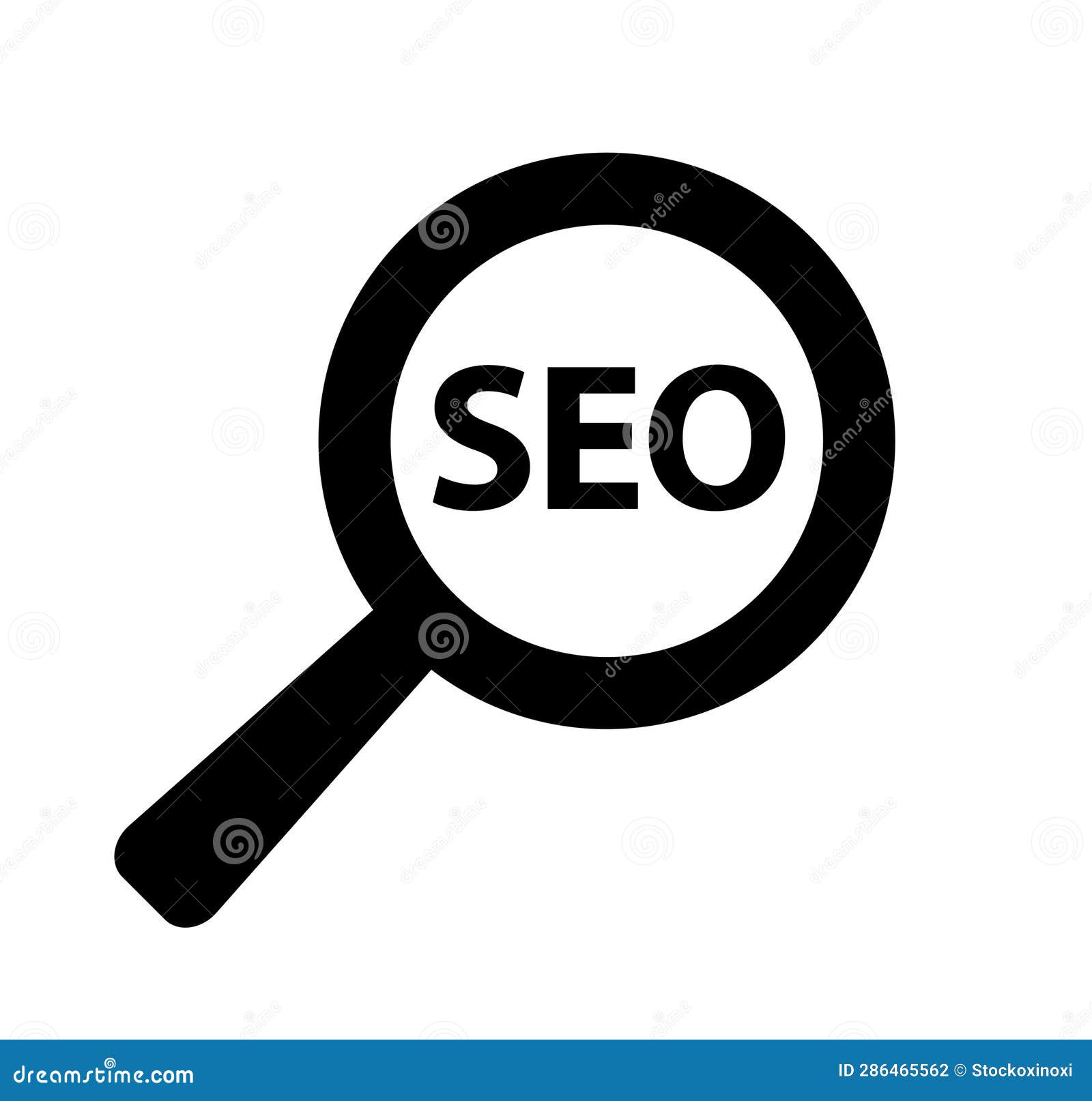 SEO Magnifying Glass Vector Icon Stock Illustration - Illustration of ...