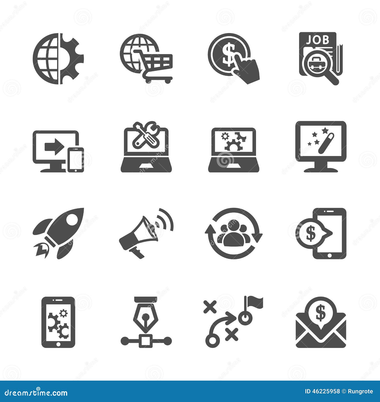 Seo and Marketing Icon Set, Vector Eps10 Stock Vector - Illustration of ...