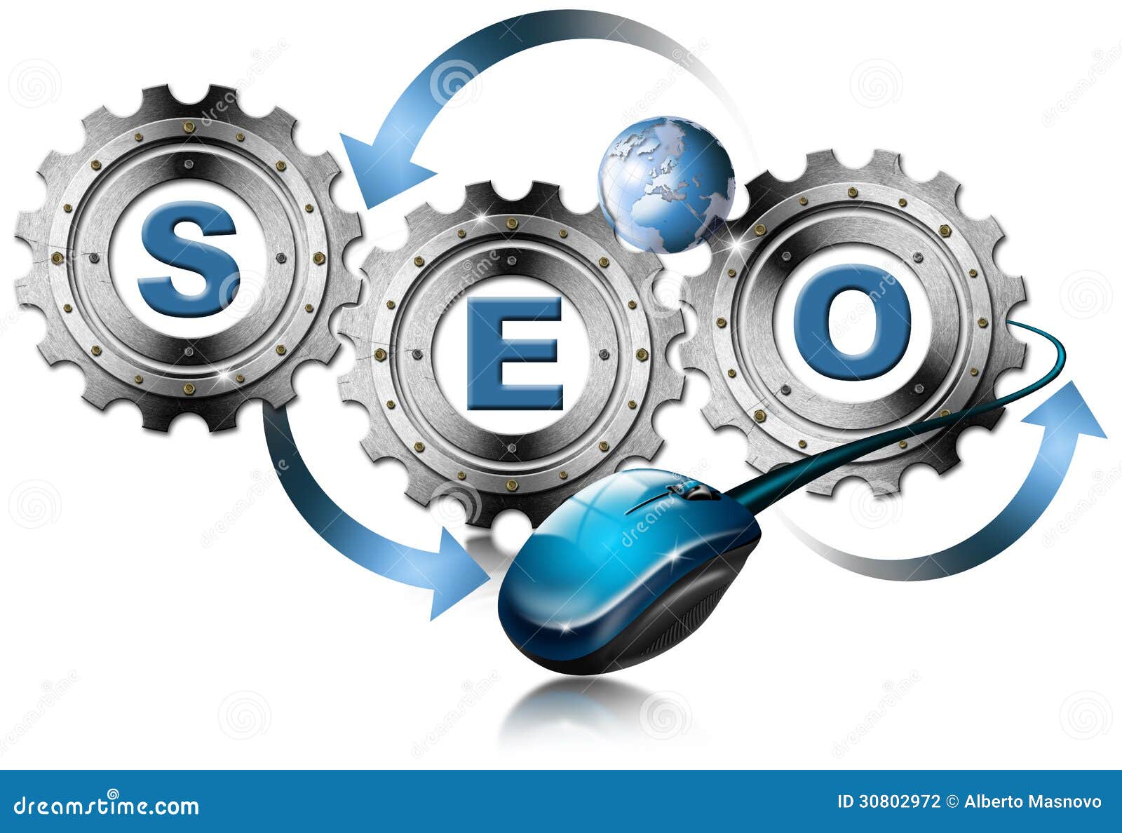 SEO Metal Gears stock illustration. Illustration of improve - 30802972