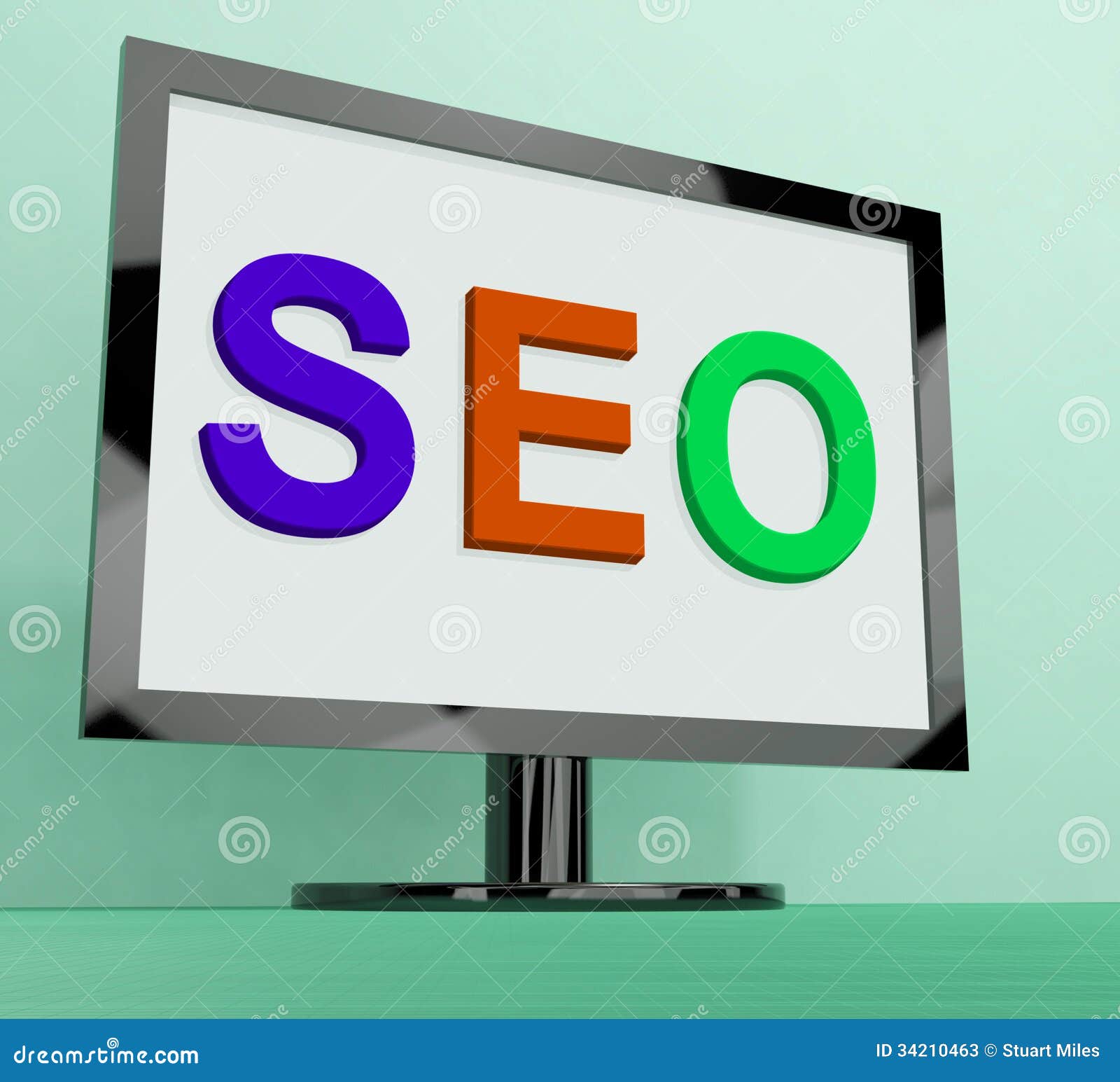 Seo on Monitor Shows Search Engine Optimization Online Stock ...