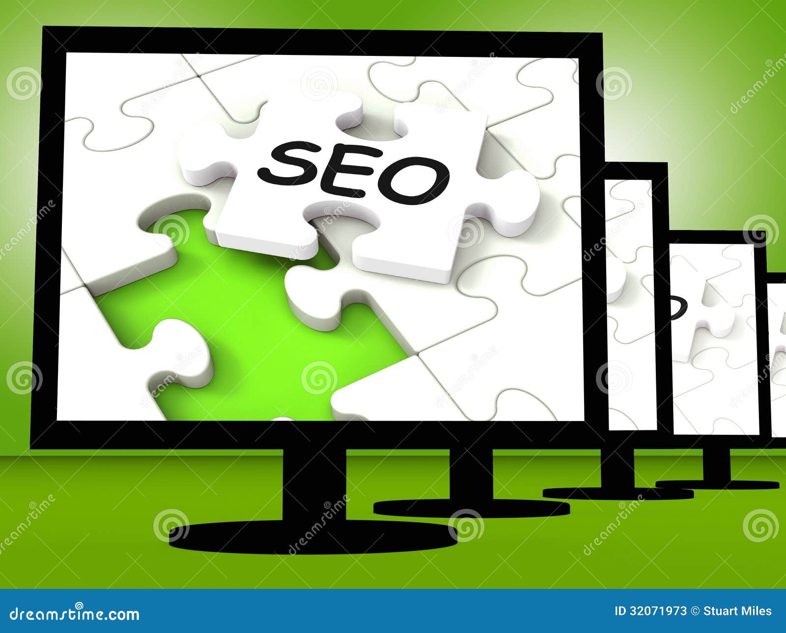 SEO on Monitors Showing Optimized Search Stock Illustration ...