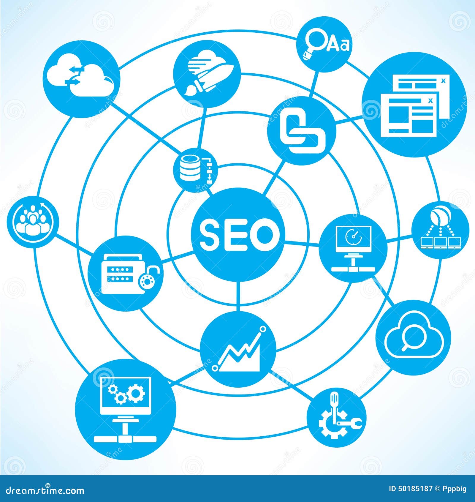 SEO network stock illustration. Illustration of graphic - 50185187