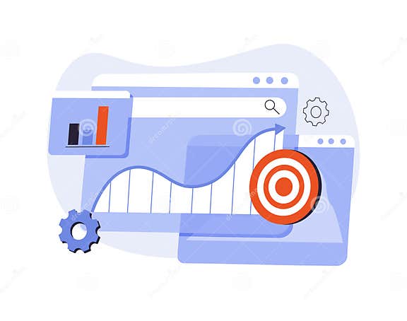 SEO Optimization with Browser for Marketing Social Media Concept. Interface for Web Analytics ...