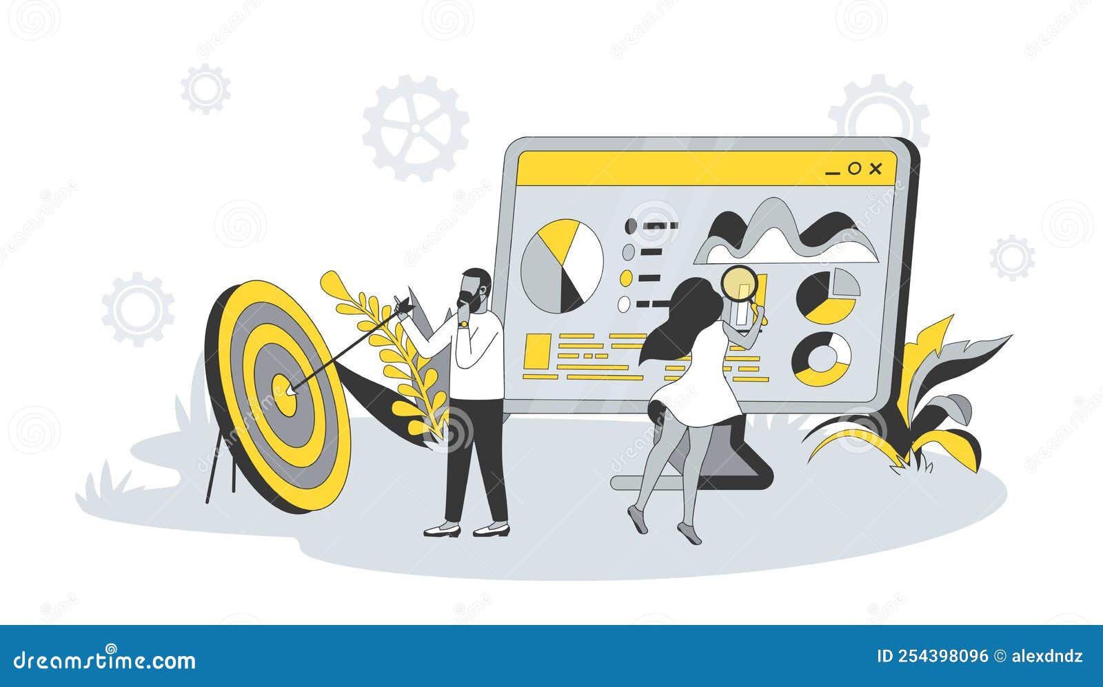 SEO Optimization Concept in Flat Design with People. Vector ...
