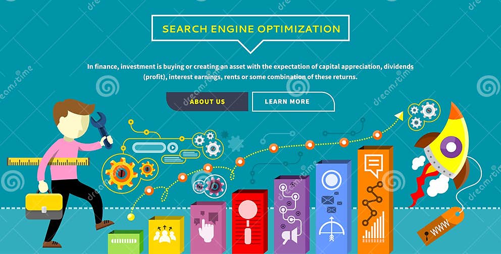 SEO Optimization Concept stock vector. Illustration of communication ...