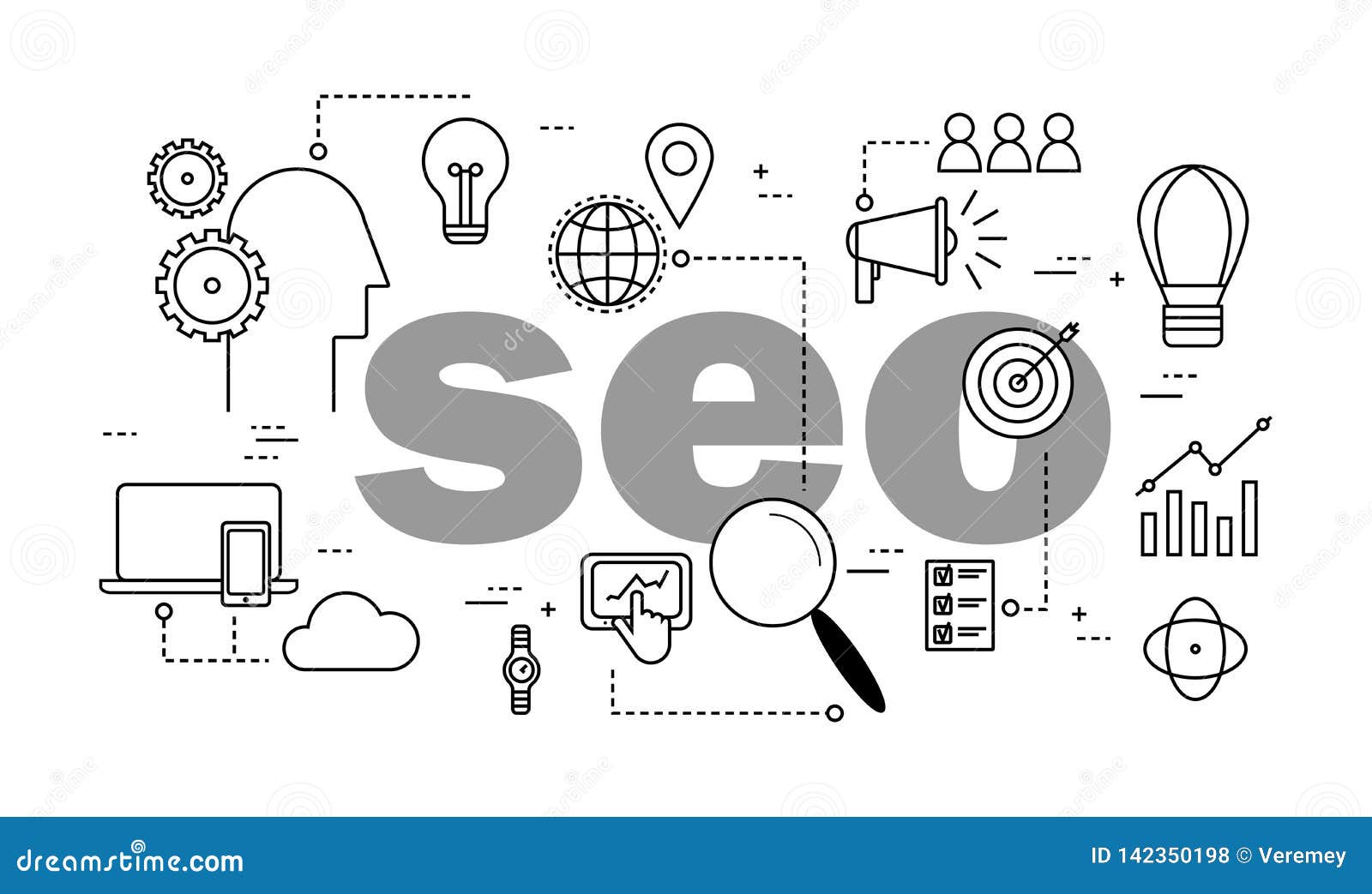 Seo Optimization Concept in Search Engine Stock Vector - Illustration ...