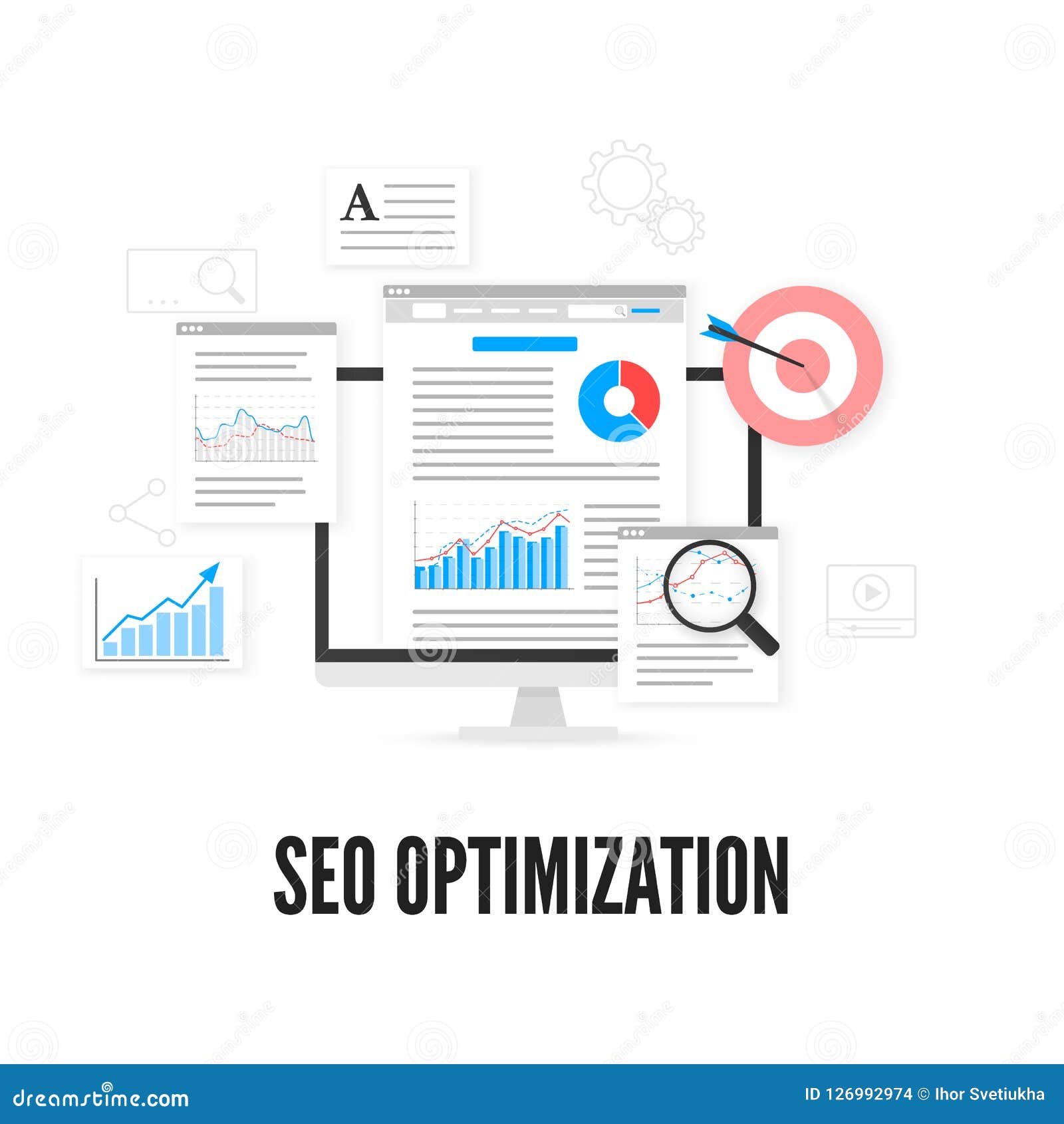 SEO Optimization Concept. Web Analytics Design. Search Engine ... SEO Optimization Concept. Web Analytics Design. Search Engine ...