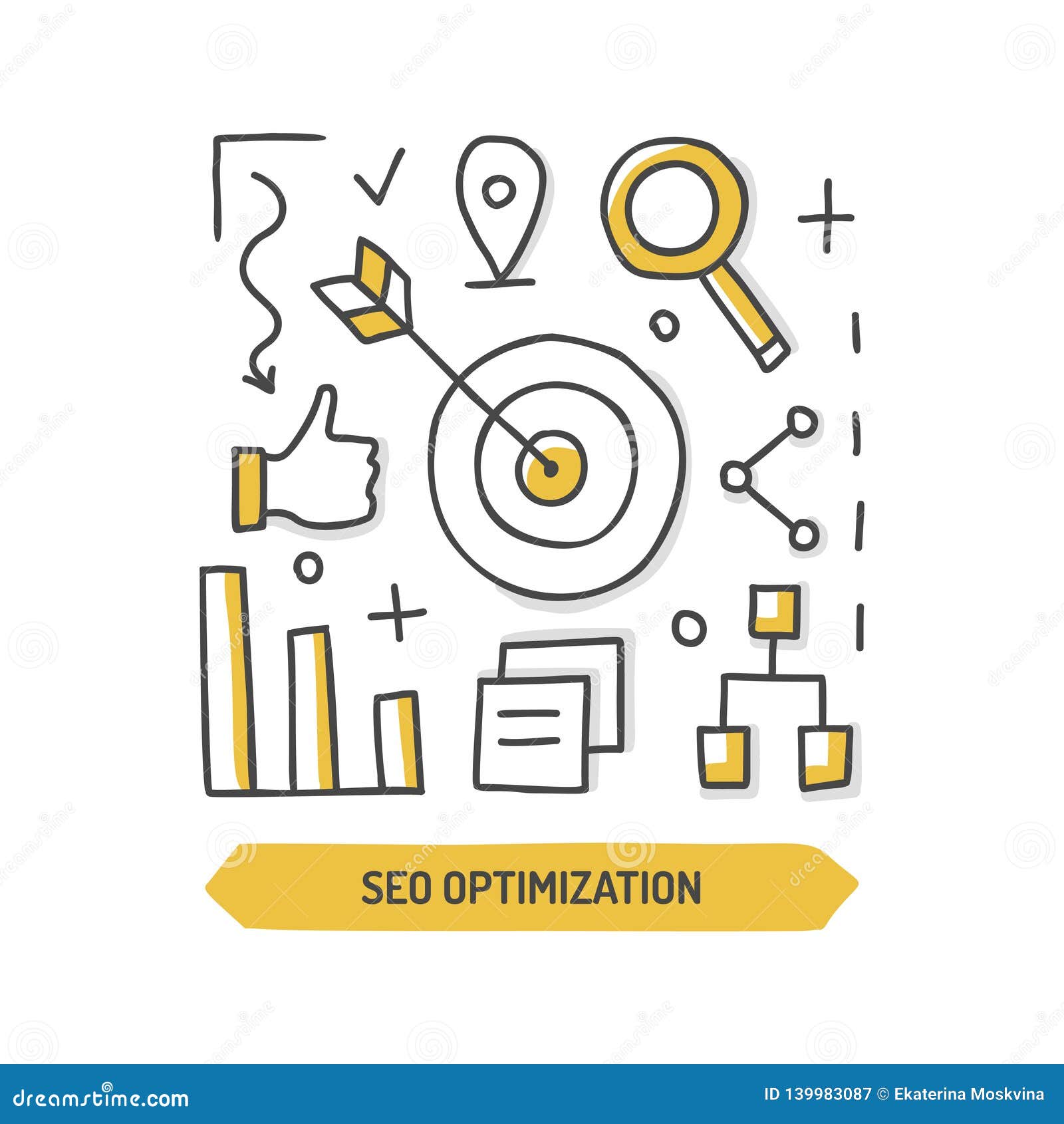 Seo optimization doodle stock vector. Illustration of development ...