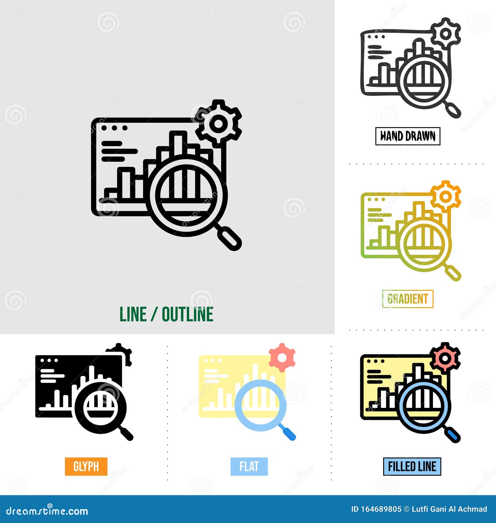 Seo Optimization Icon in Six Different Styles, Based on Outline Style ...