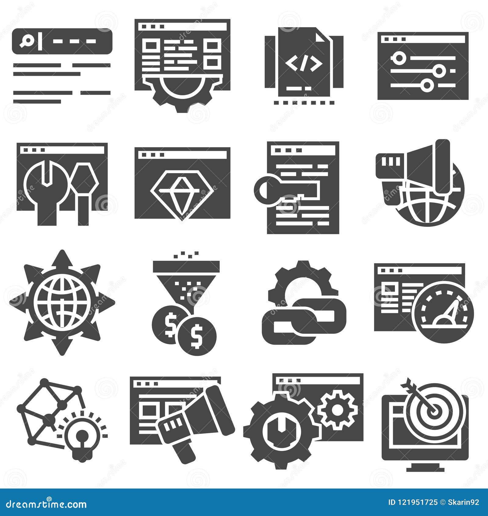 SEO Optimization and Marketing Thin Gray Vector Icons Set Stock ... SEO Optimization and Marketing Thin Gray Vector Icons Set Stock ...
