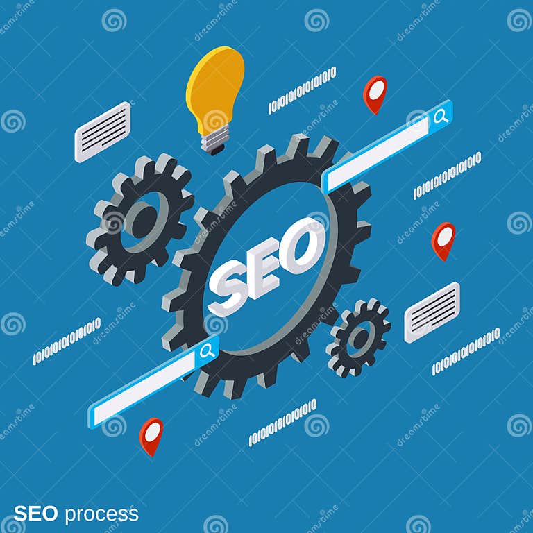SEO Optimization Process Vector Concept Stock Vector - Illustration of ...