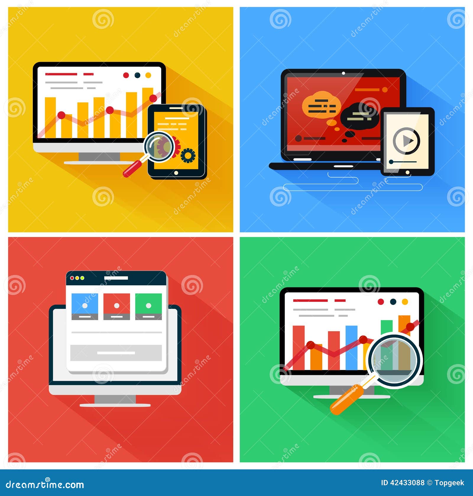 Seo Optimization, Programming Process Stock Vector - Illustration of ...