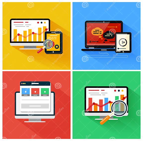 Seo Optimization, Programming Process Stock Vector - Illustration of ...